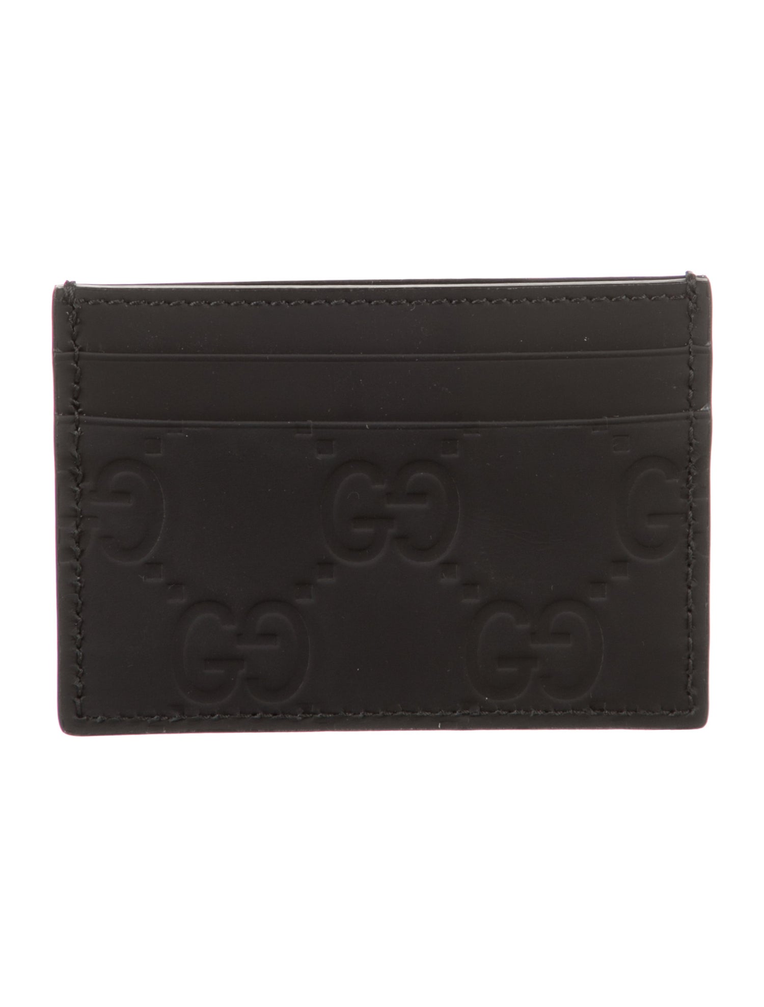 Gucci GG Matelasse Card Case GG Logo Card Holder - Black Wallets ...