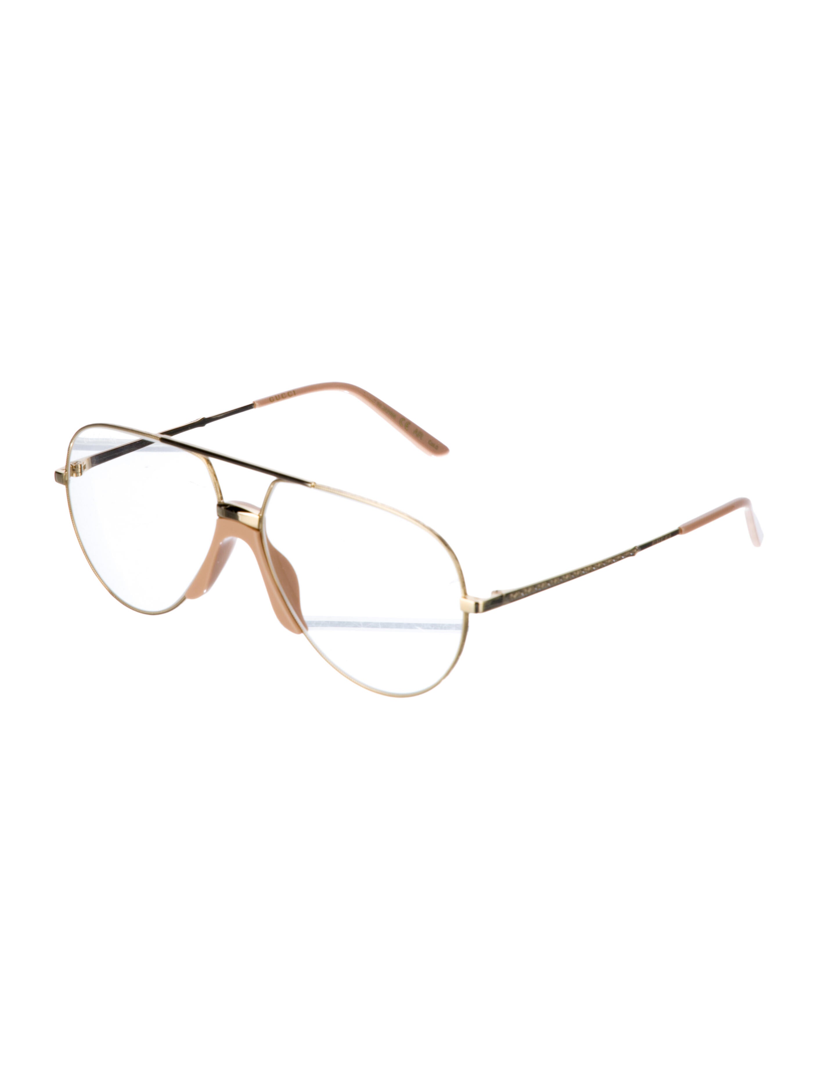 Gucci Aviator Eyeglasses - Gold Eyeglasses, Accessories - GUC1508846 ...