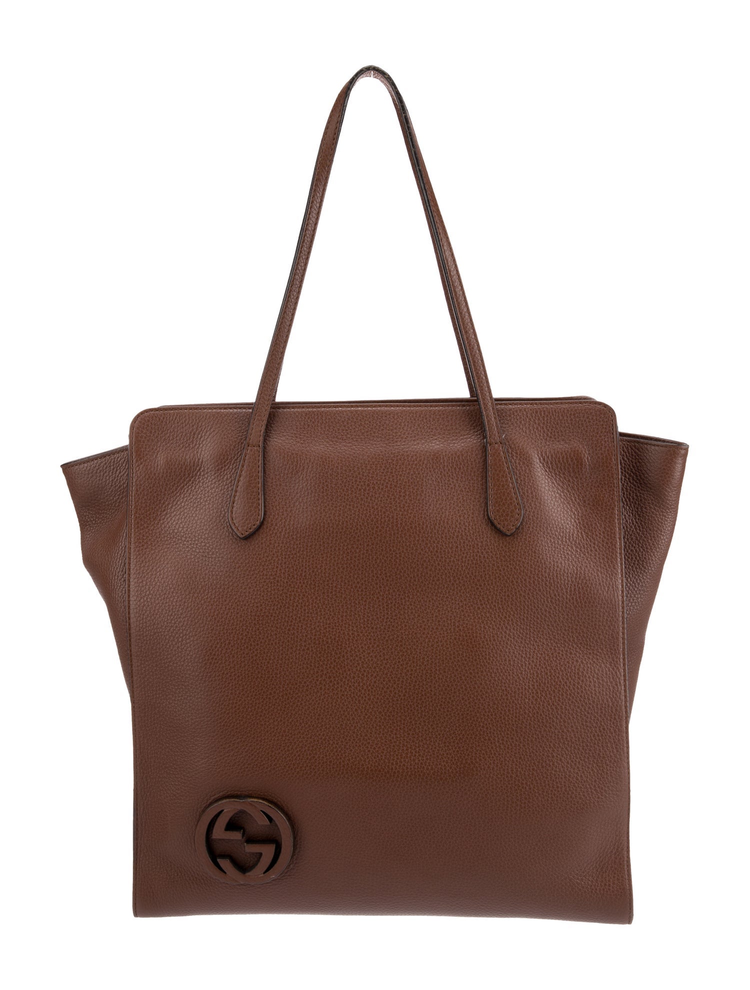 Gucci Large Leather Tote Bag - Brown Totes, Handbags - GUC1511336 | The ...