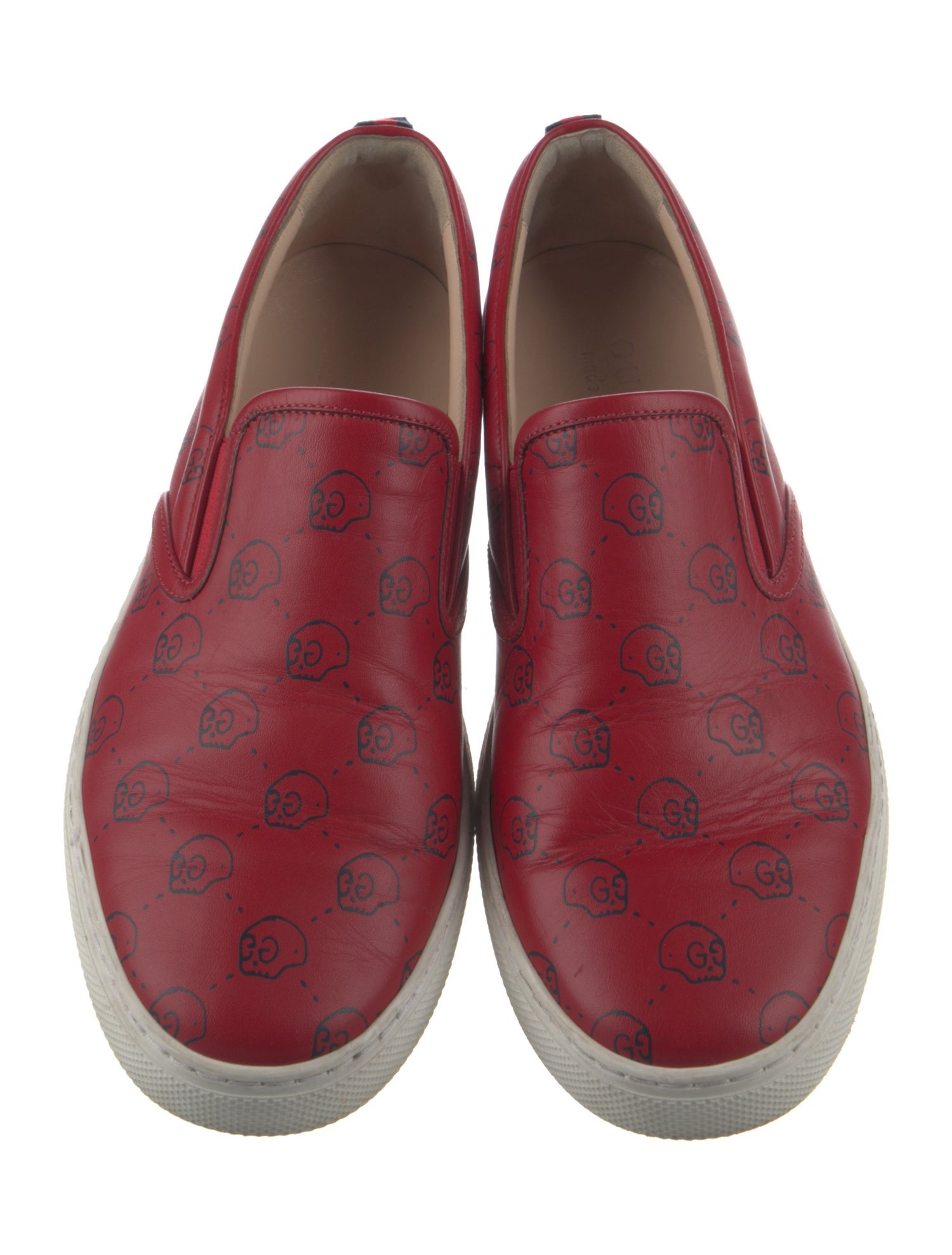 Gucci Leather Printed Sneakers - Red Sneakers, Shoes - GUC1512532 | The ...