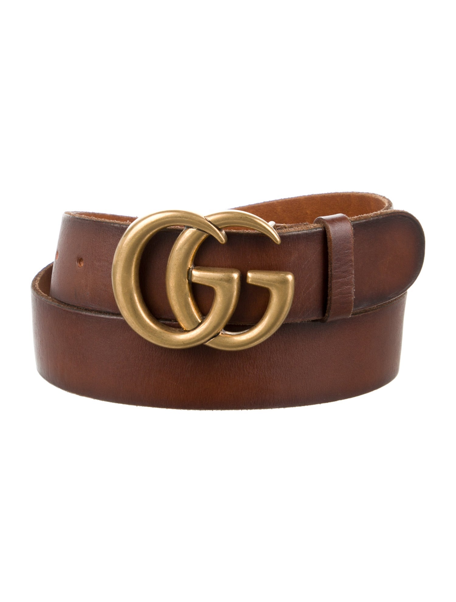 Gucci Leather Chain-Link Belt - Brown Belts, Accessories - GUC1513728 ...