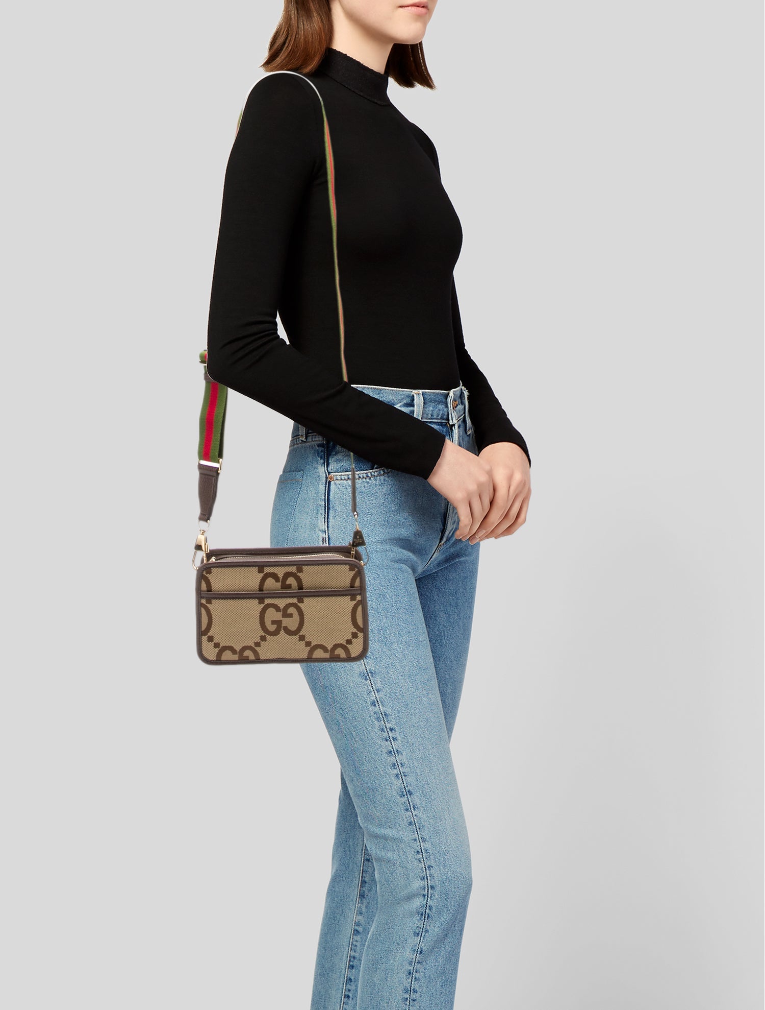 Gucci Jumbo GG Small Crossbody Bag - Brown Crossbody Bags, Handbags ...