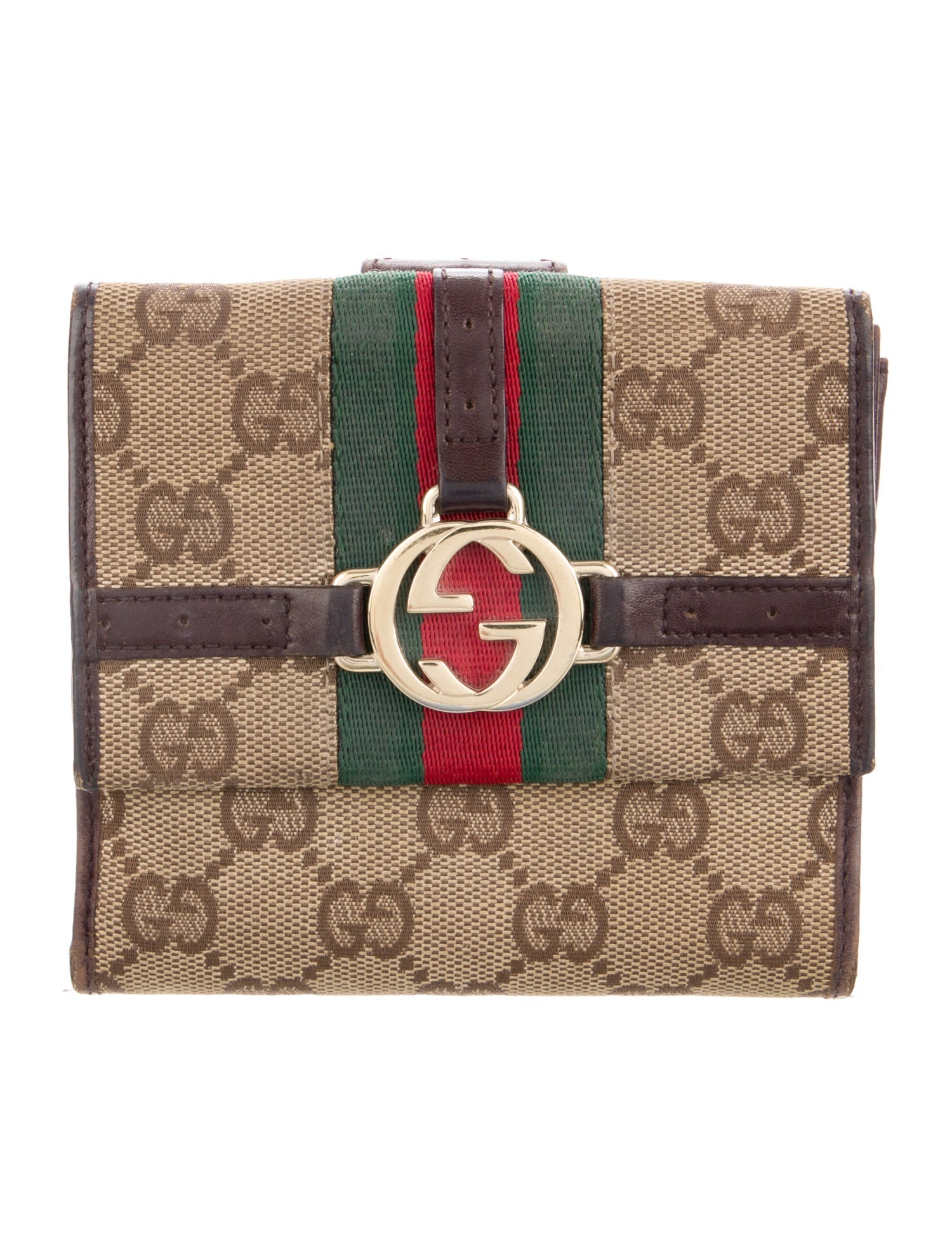 Gucci GG Canvas Compact Wallet - Neutrals Wallets, Accessories ...