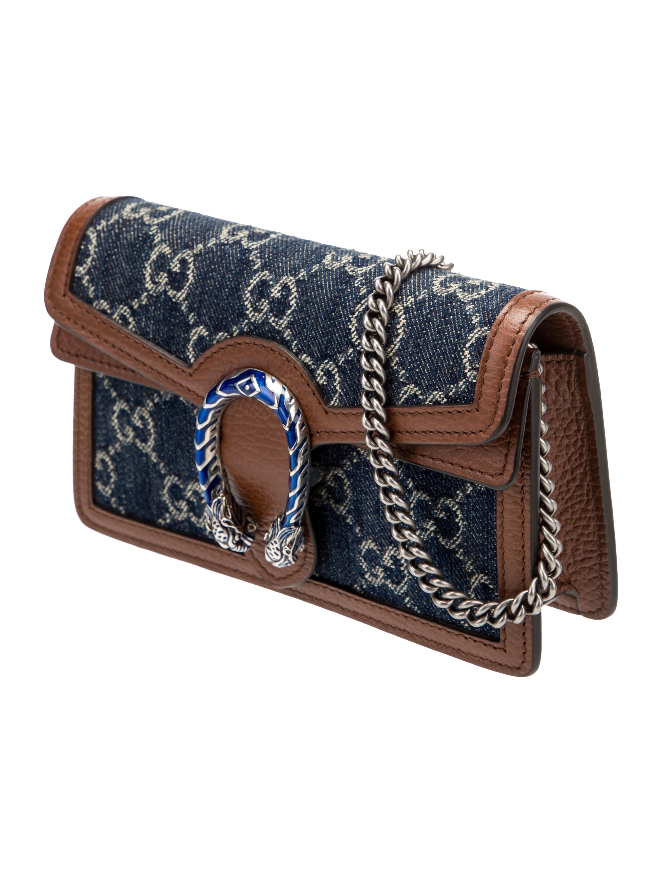 Gucci GG Denim Super Mini Dionysus Bag - Blue Crossbody Bags, Handbags ...