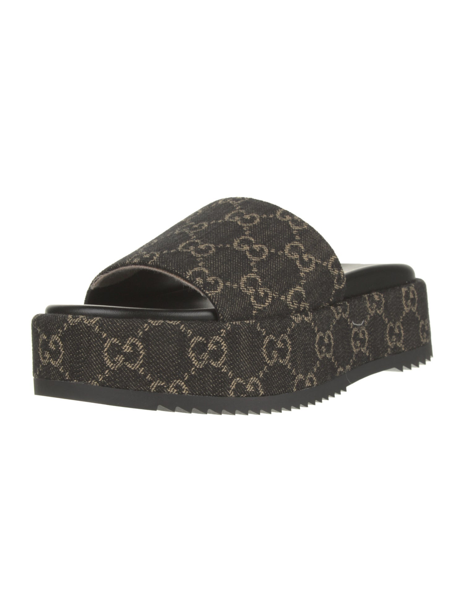 Gucci GG Denim Slides w/ Tags - Black Sandals, Shoes - GUC1524005 | The ...
