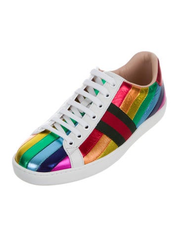 Gucci Ace Rainbow Sneakers w/ Tags - Shoes - GUC152647 | The RealReal
