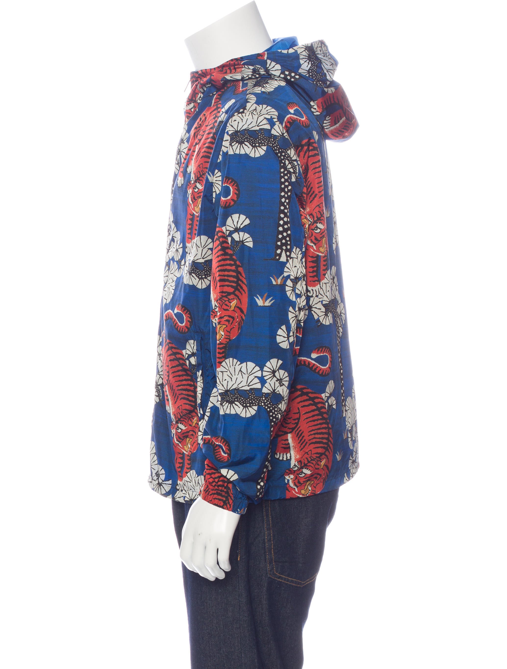 Gucci 2017 Tiger Print Jacket - Blue Outerwear, Clothing - GUC152711 ...