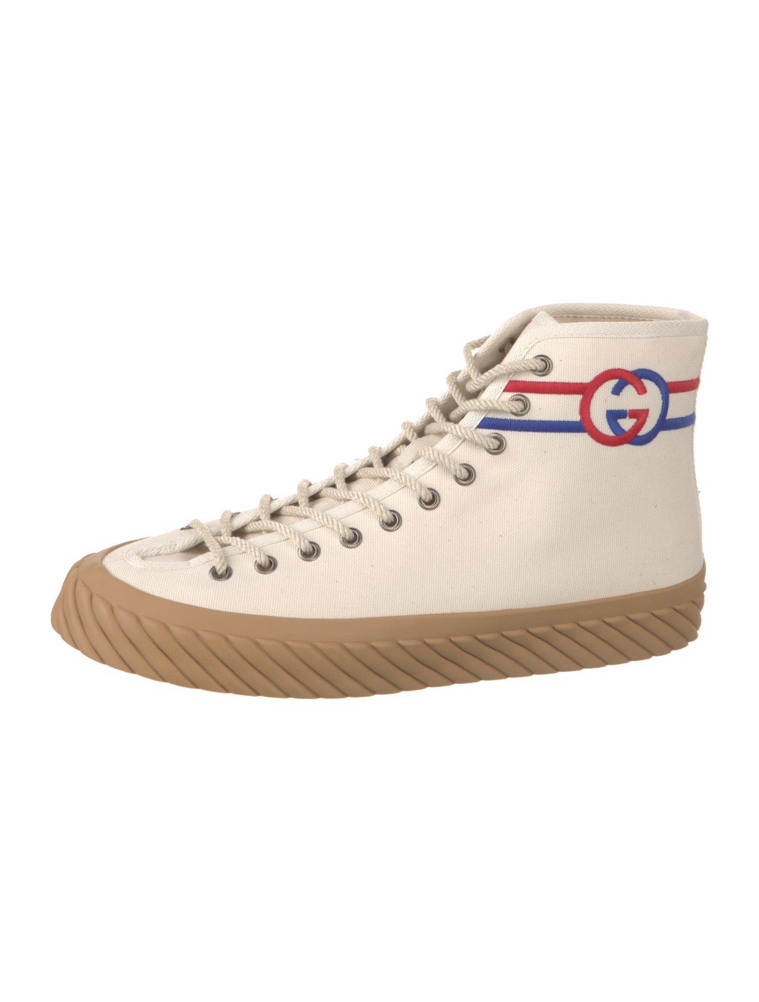 Gucci Interlocking G Logo Canvas Sneakers w/ Tags - Neutrals Sneakers ...