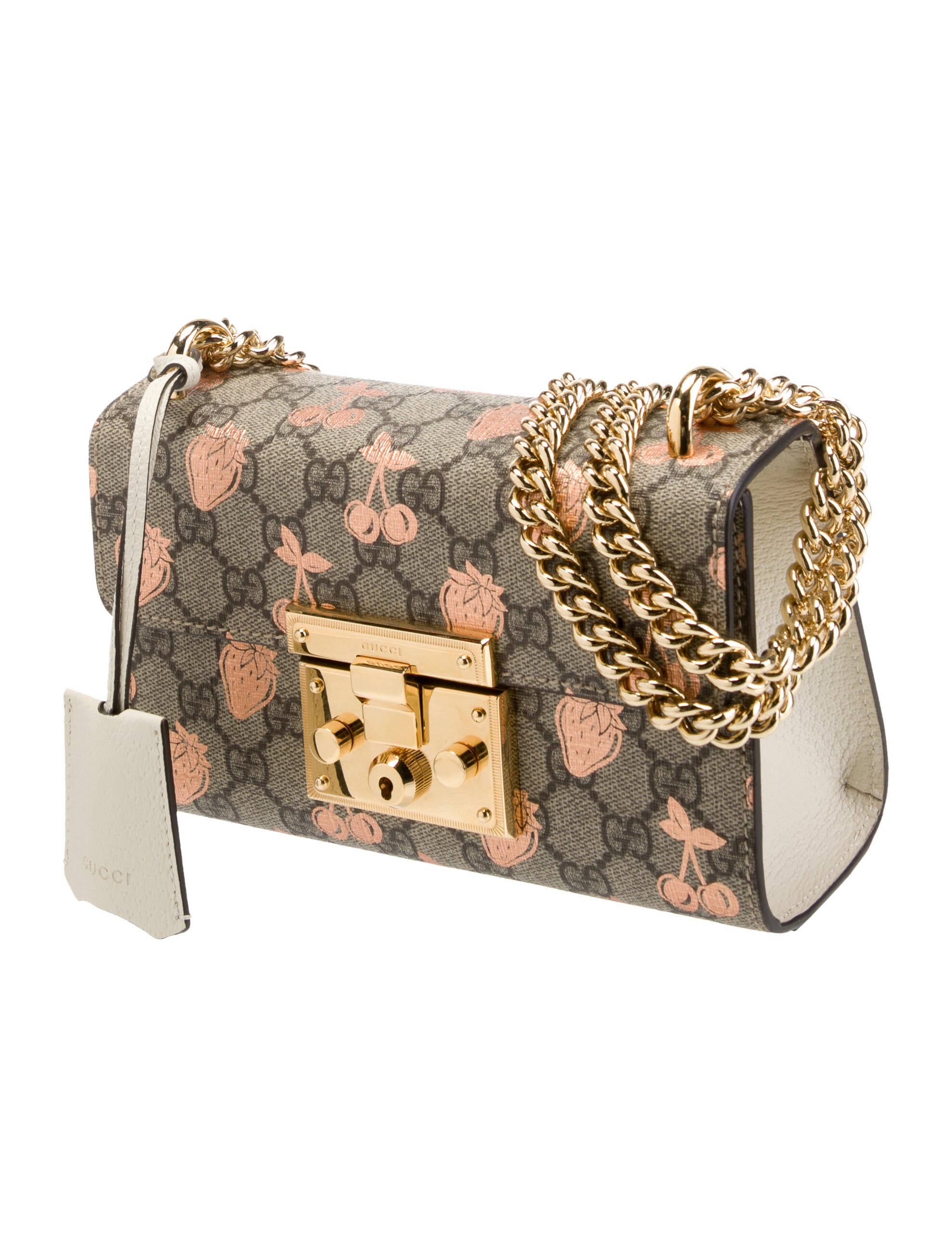Gucci GG Supreme Berry Small Padlock Shoulder Bag - Neutrals Shoulder ...