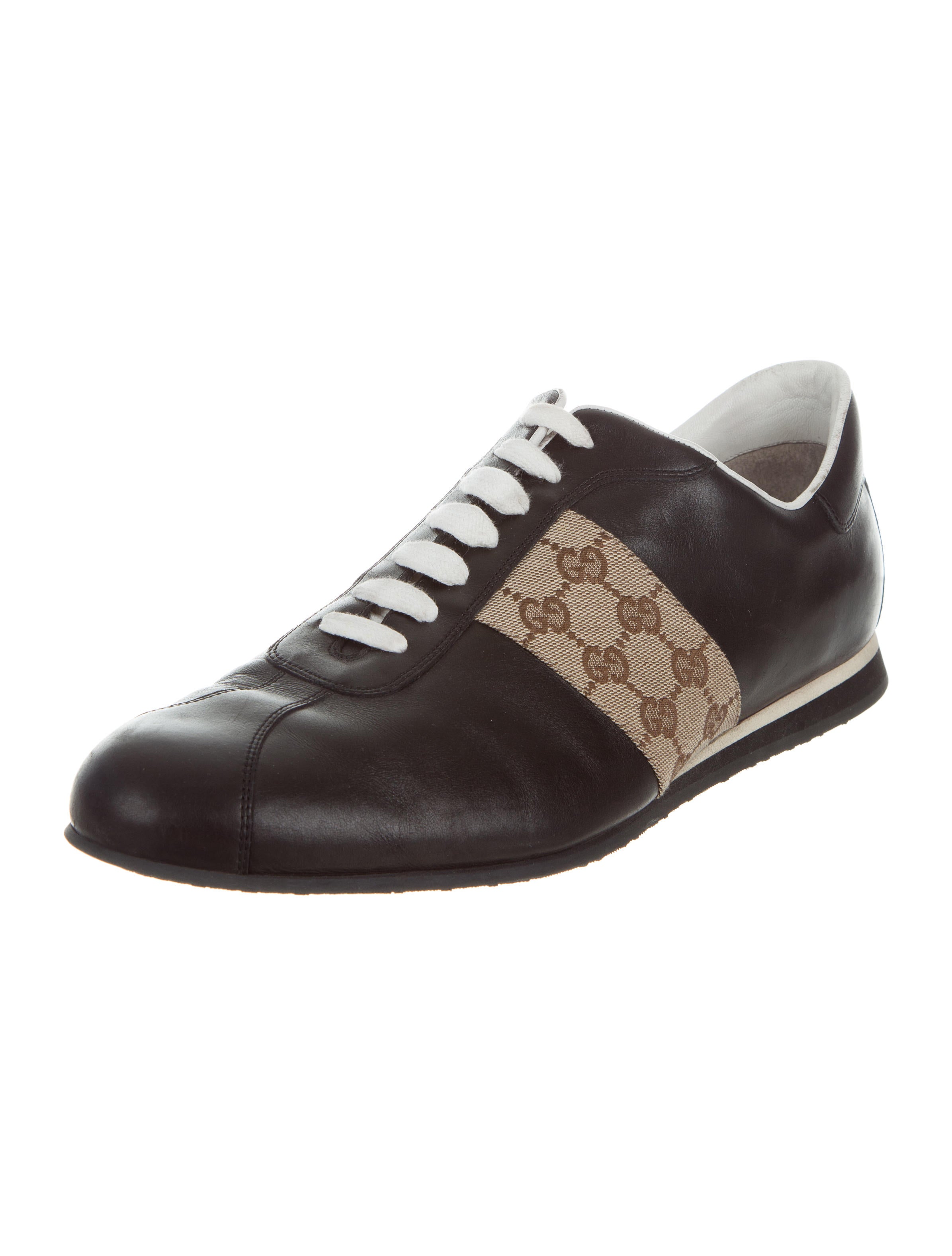 Gucci Leather Diamante Sneakers - Black Sneakers, Shoes - GUC153006 ...