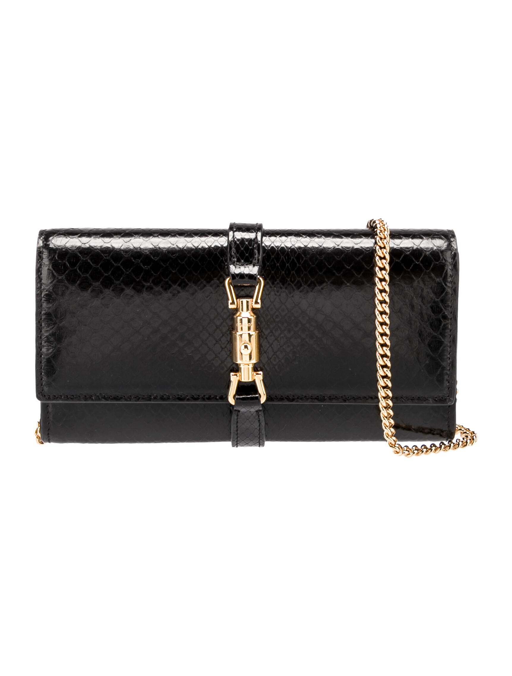 Gucci Python Jackie 1961 Wallet on Chain - Black Shoulder Bags ...