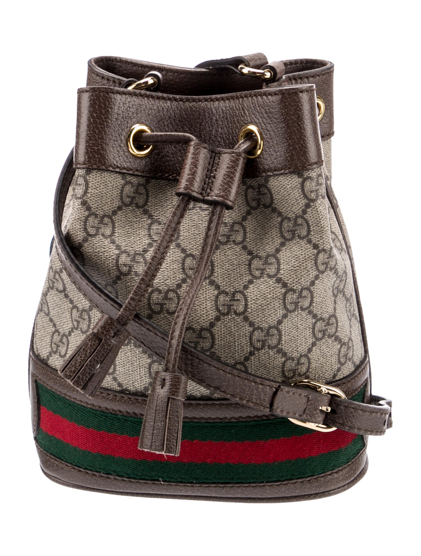 Gucci GG Supreme Mini Ophidia Bucket Bag - Brown Bucket Bags, Handbags ...
