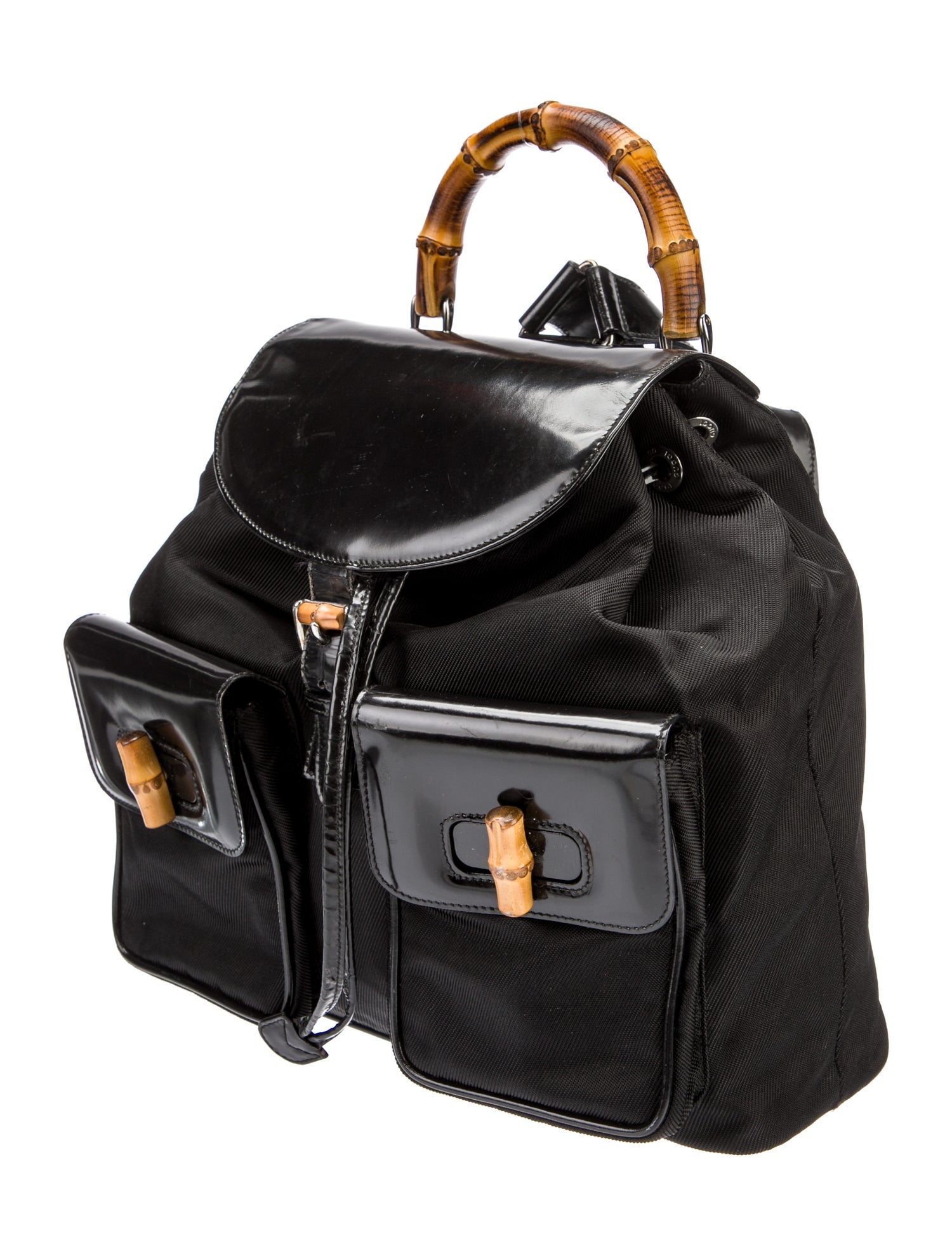 Gucci Suede Bamboo Bar Backpack - Black Backpacks, Handbags ...
