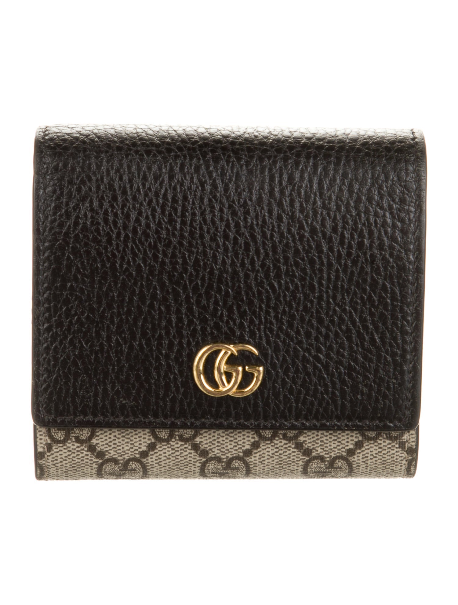 Gucci GG Supreme Leather Compact Wallet - Black Wallets, Accessories ...