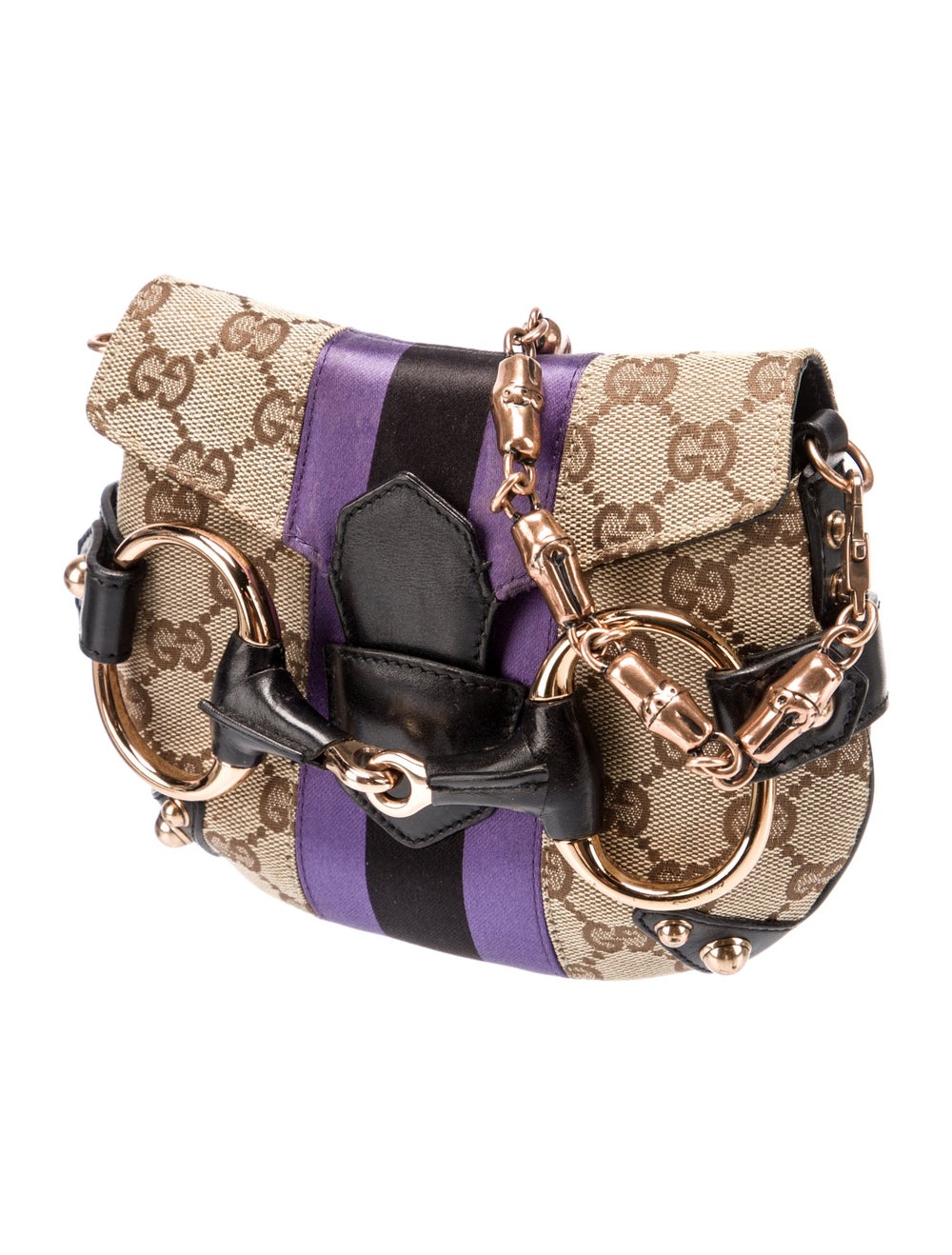 Gucci GG Canvas Web Horsebit Flap Bag - Neutrals Shoulder Bags ...