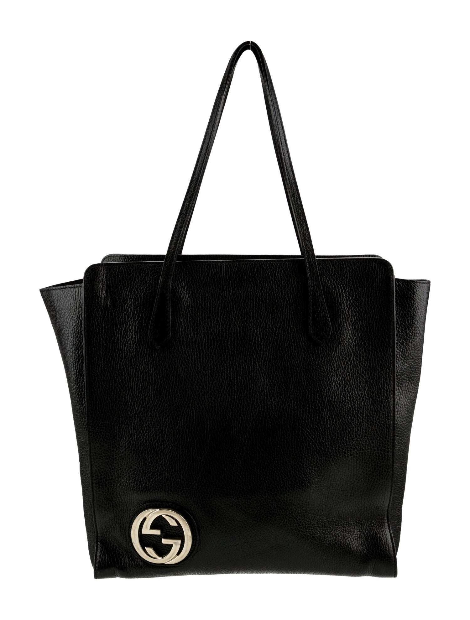 Gucci Leather Interlocking G Tote - Black Totes, Handbags - GUC1540449 ...