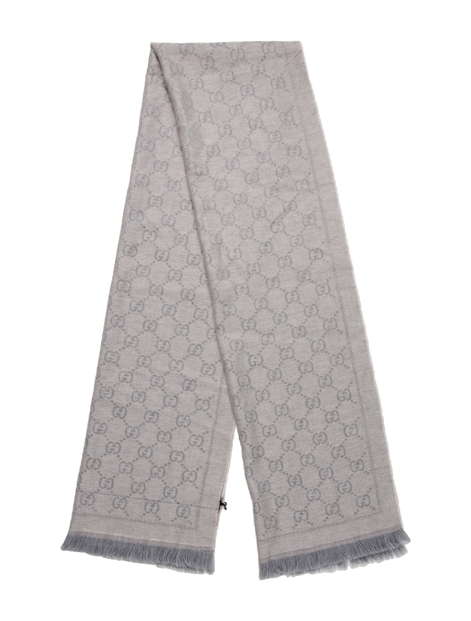 Gucci Wool GG Logo Scarf - Blue Scarves and Shawls, Accessories ...