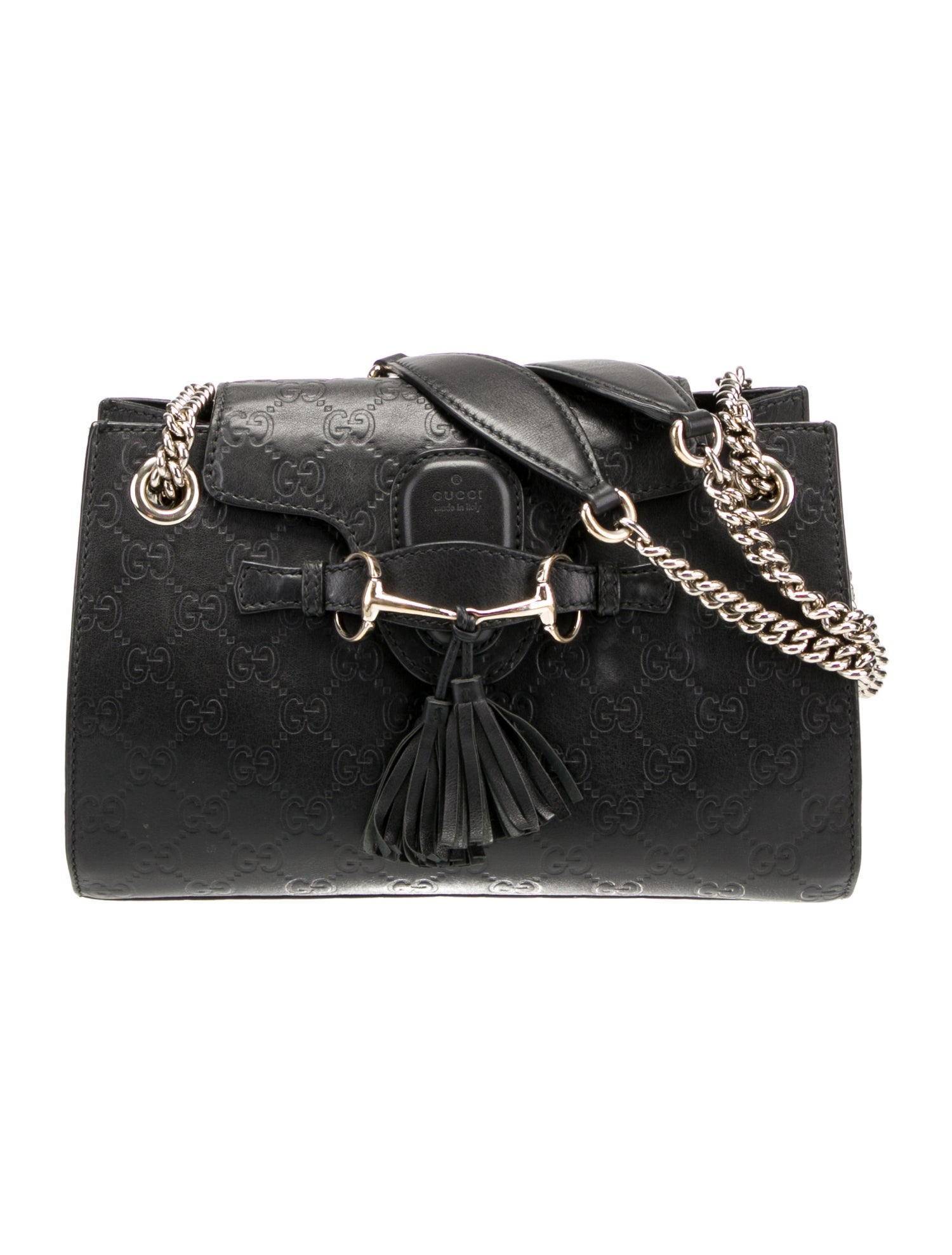 Gucci GG Signature Medium Emily Shoulder Bag - Black Shoulder Bags ...