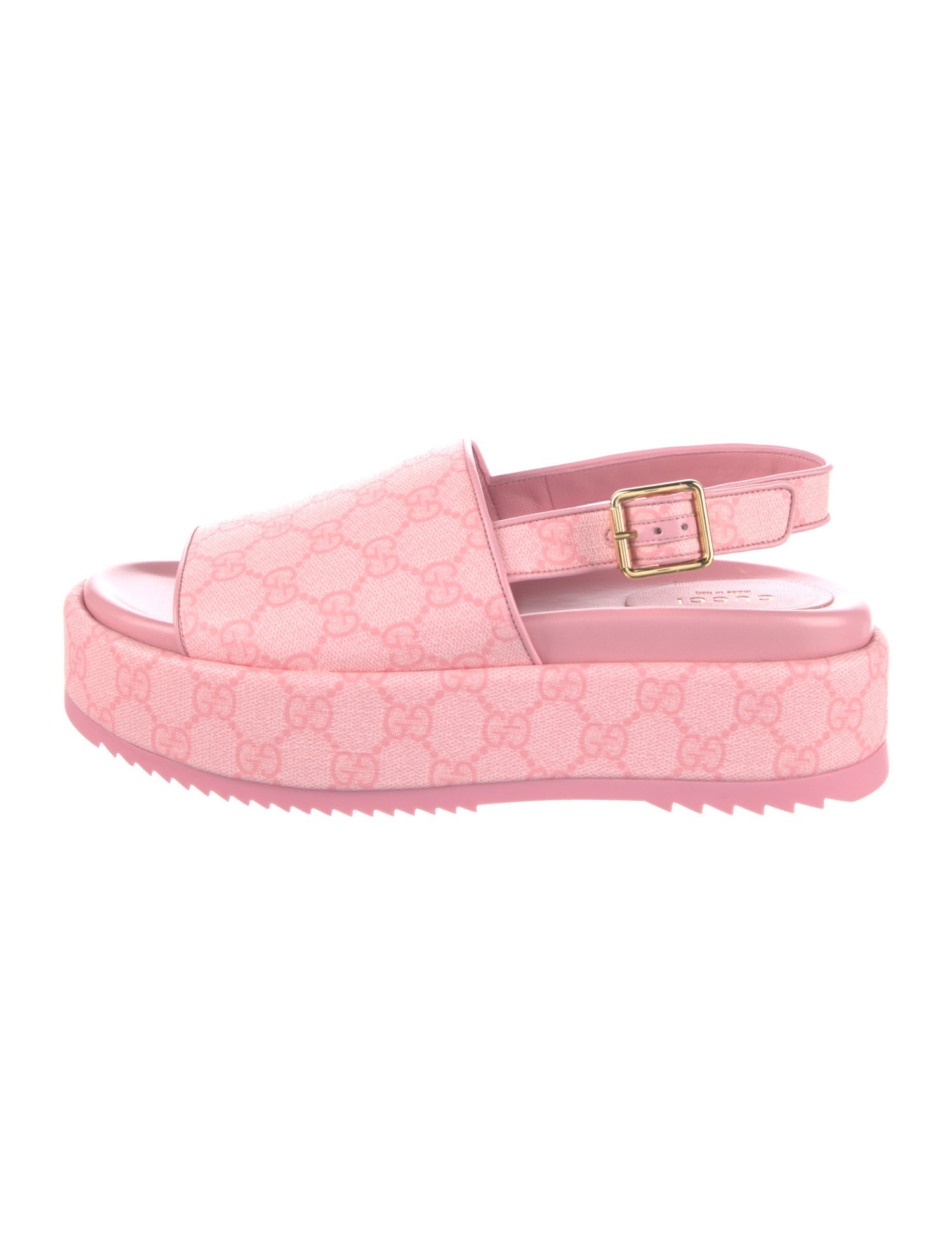 Gucci GG Supreme Slingback Sandals w/ Tags - Pink Sandals, Shoes ...