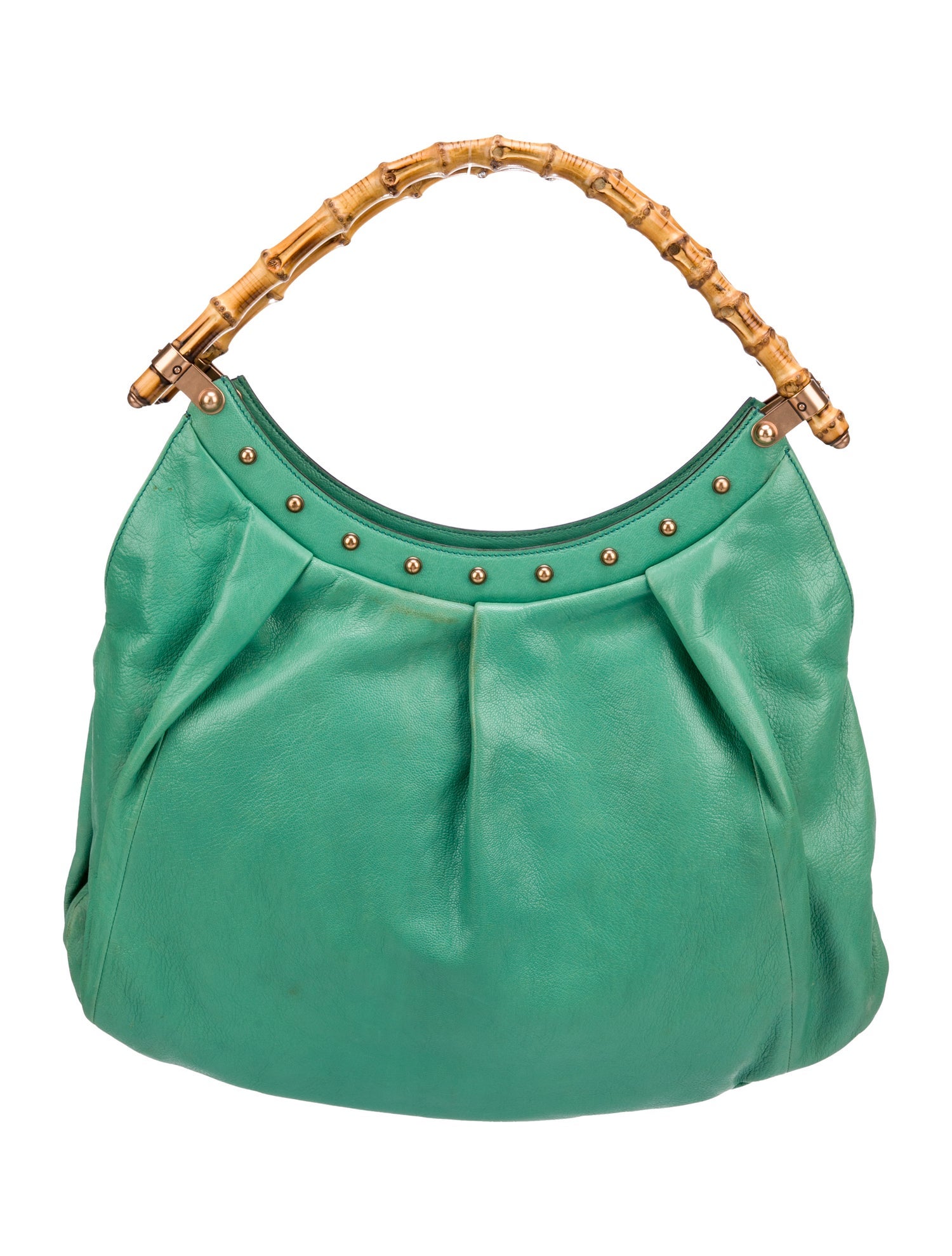 Gucci Bamboo Leather Hobo - Green Hobos, Handbags - GUC1550482 | The ...