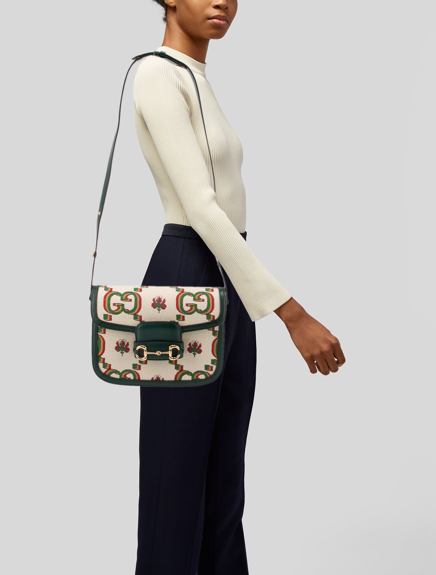 Gucci GG Canvas Medium Lady Web Crossbody Bag - Brown Shoulder Bags ...