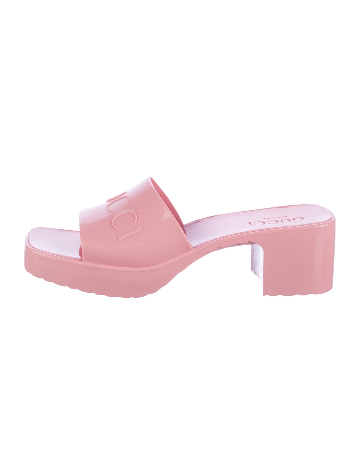 Gucci GG Logo Rubber Slides - Pink Sandals, Shoes - GUC1540740 | The ...