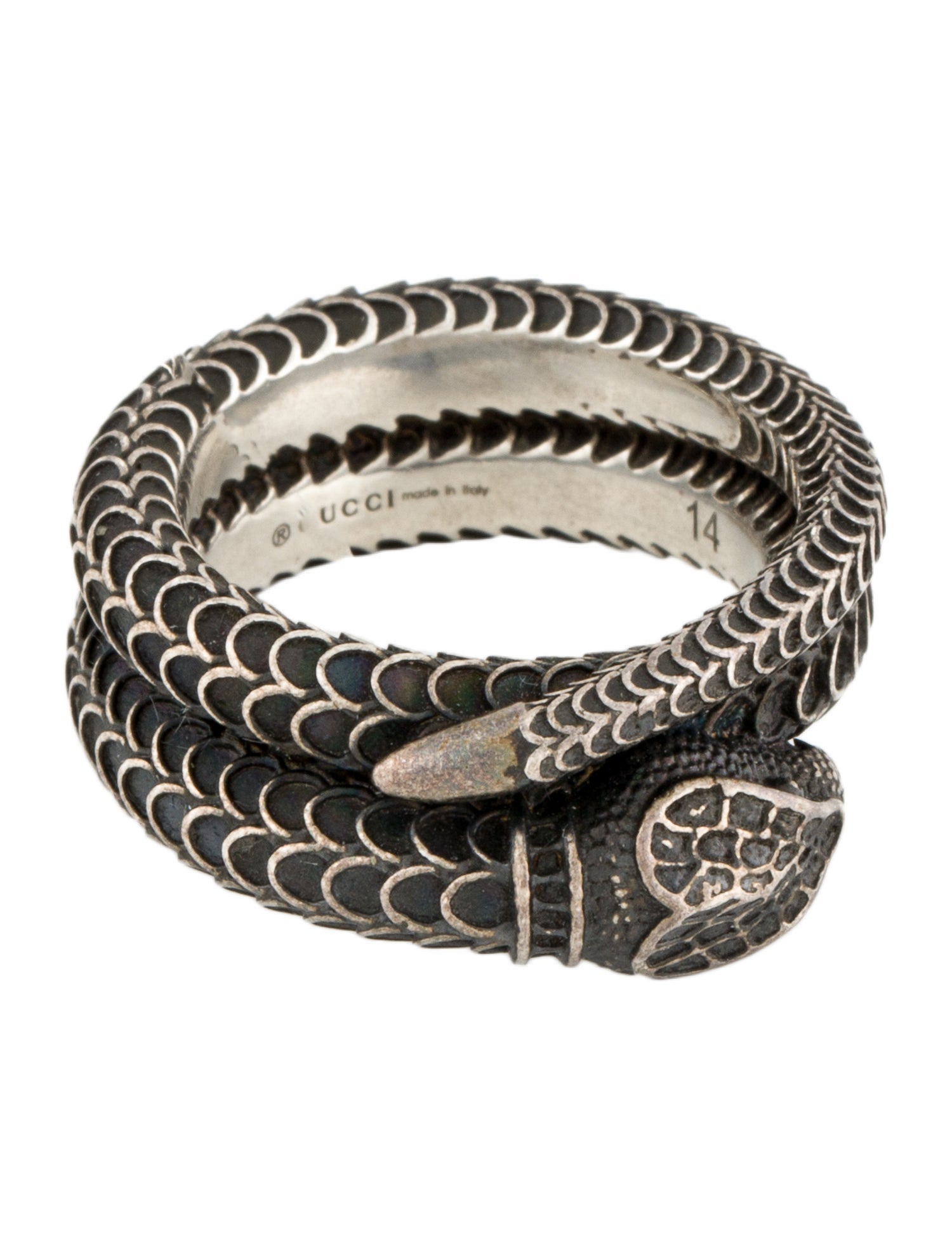 Gucci Garden Snake Ring - Sterling Silver Band, Rings - GUC1561410 ...