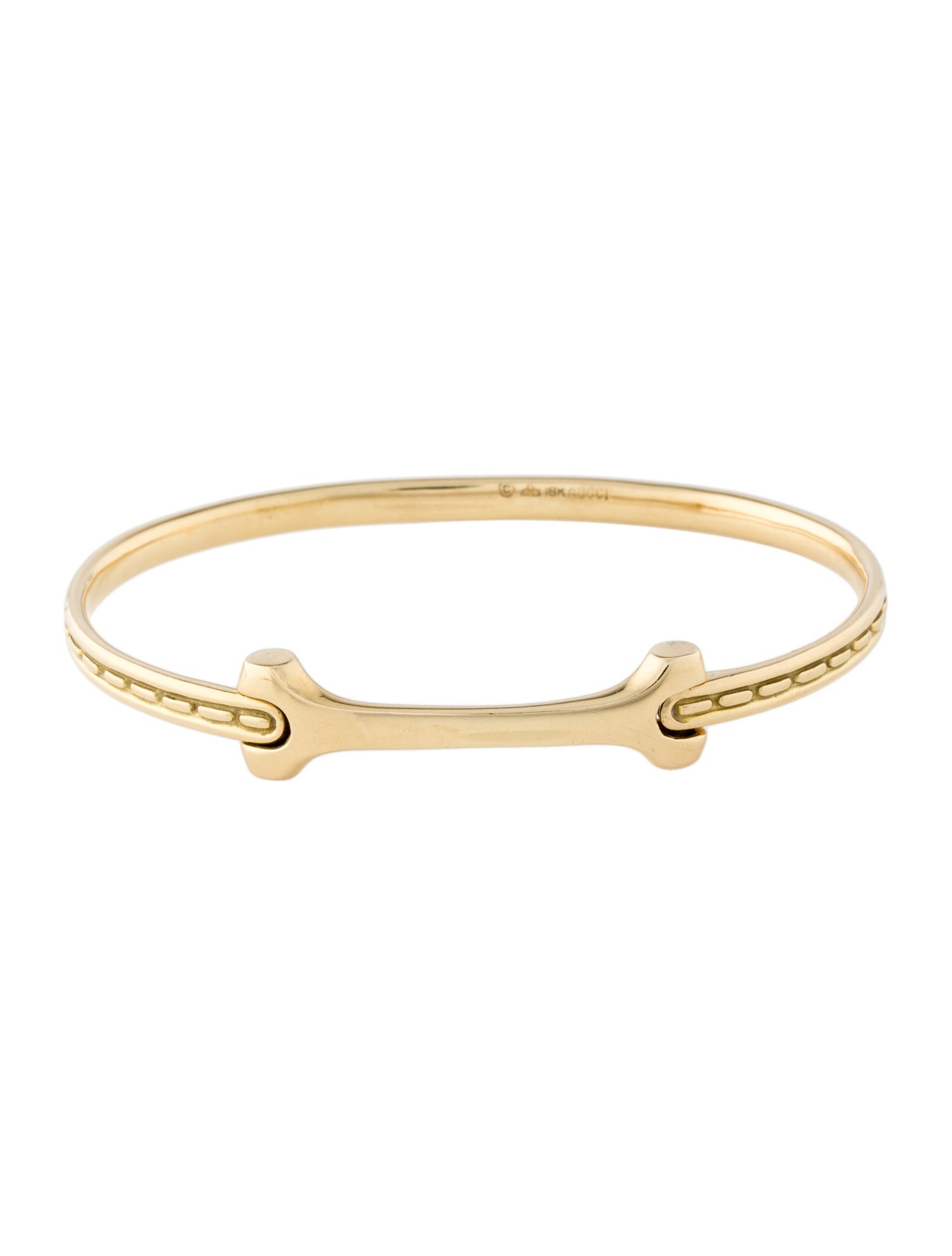 Gucci 18K Vintage Hinged Bangle Bracelet - 18K Yellow Gold Bangle, Bracelets - GUC1561480 | The ...