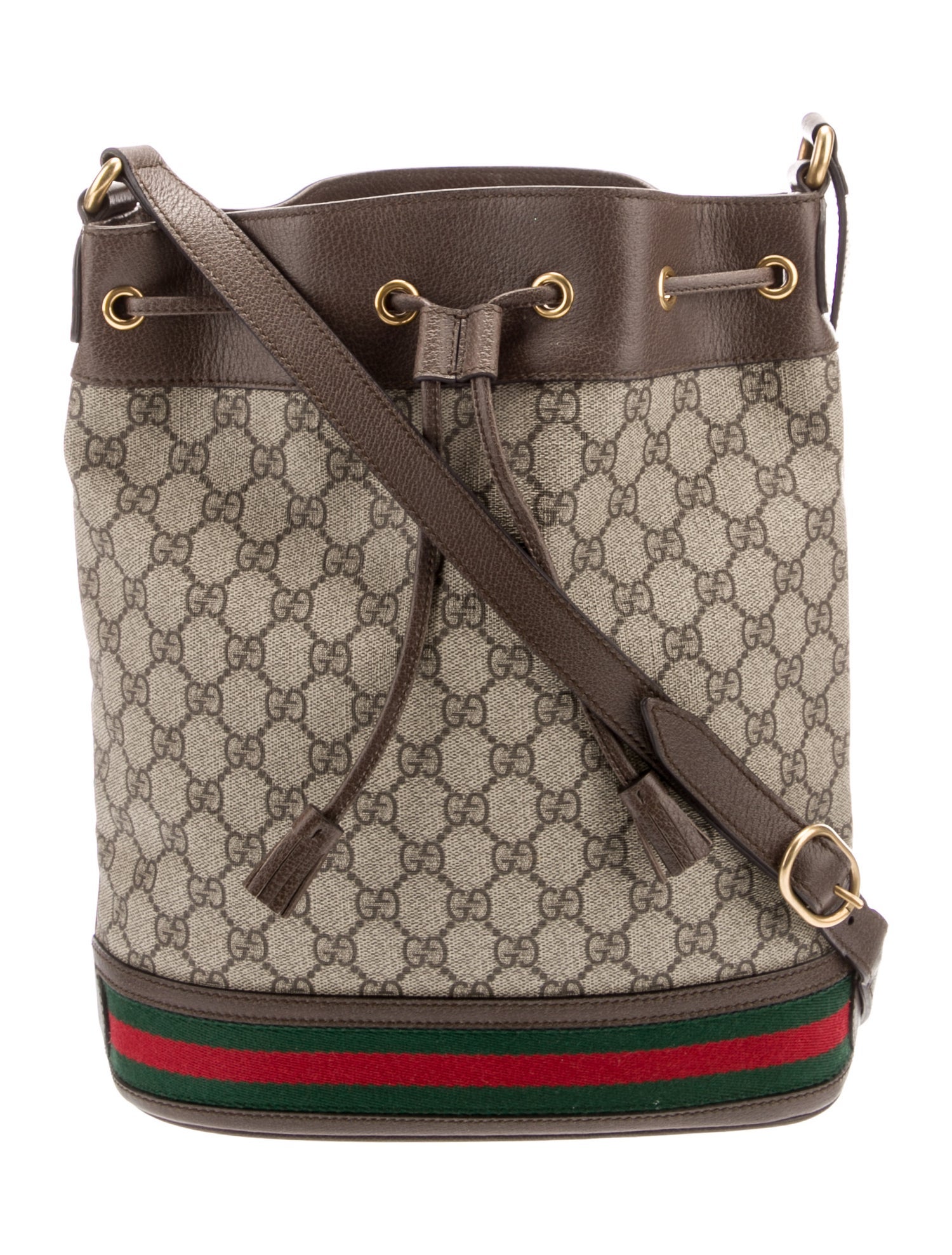 Gucci GG Supreme Ophidia Bucket Bag - Brown Bucket Bags, Handbags ...