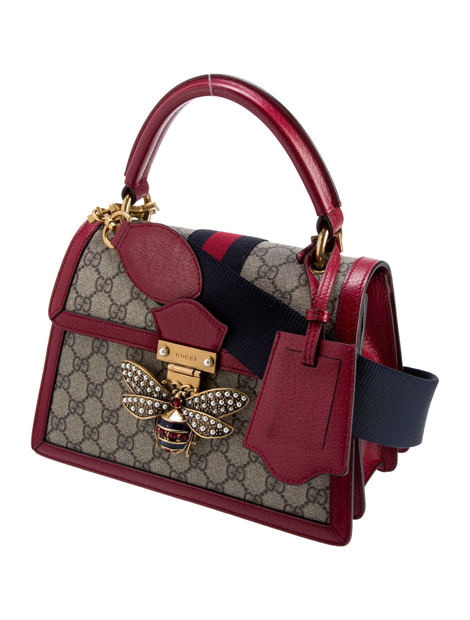 Gucci GG Supreme Small Queen Margaret Bag - Red Handle Bags, Handbags ...