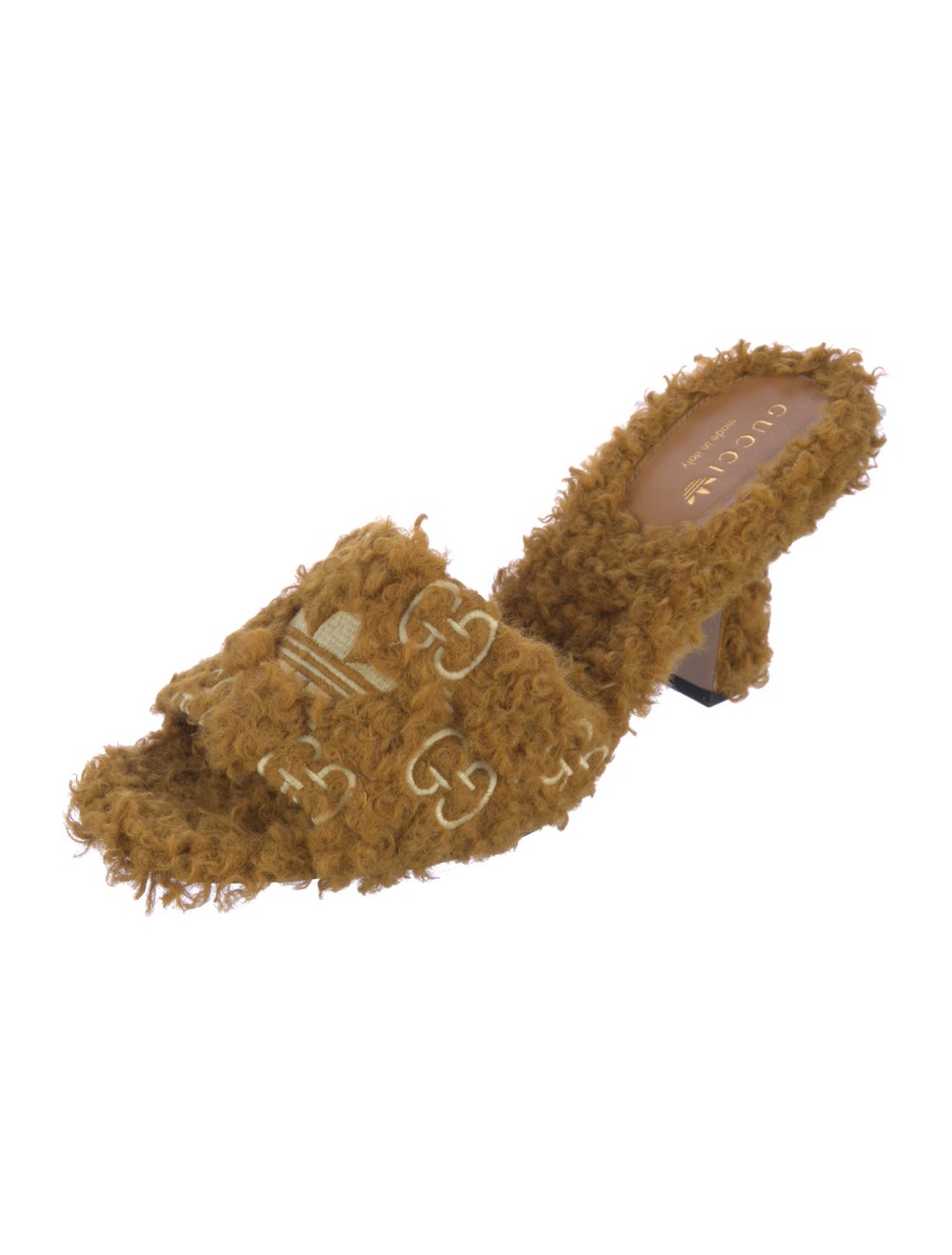 Gucci x Adidas Faux Fur Slides Neutrals Crossover Str… - Gem