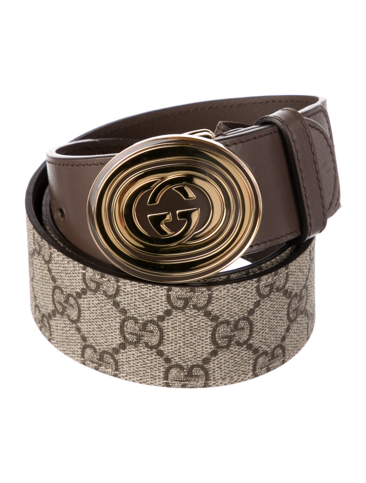 Gucci Interlocking G Logo Leather Belt - Brown Belts, Accessories - GUC1576004 | The RealReal