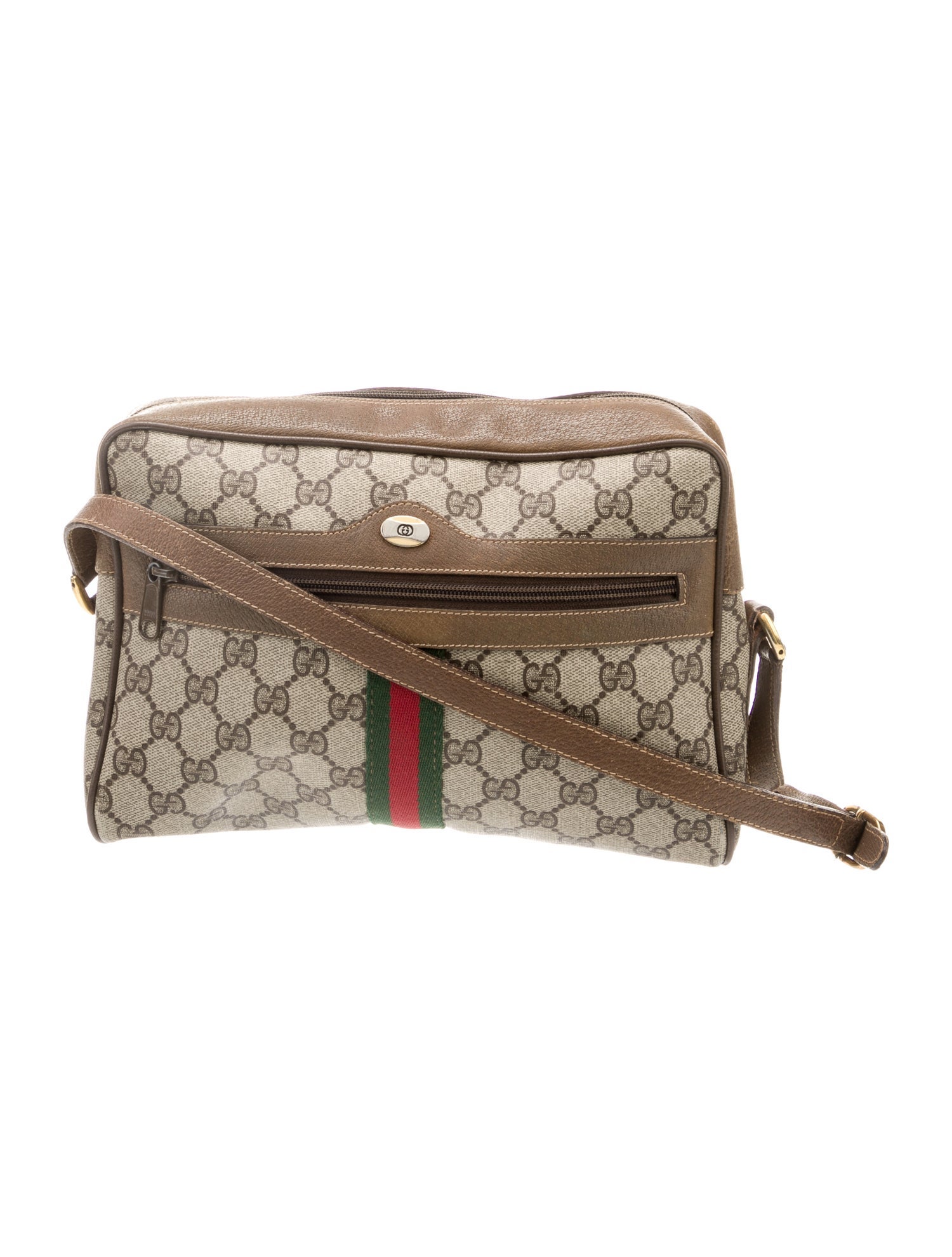 Gucci GG Canvas Medium Lady Web Crossbody Bag - Brown Shoulder Bags ...