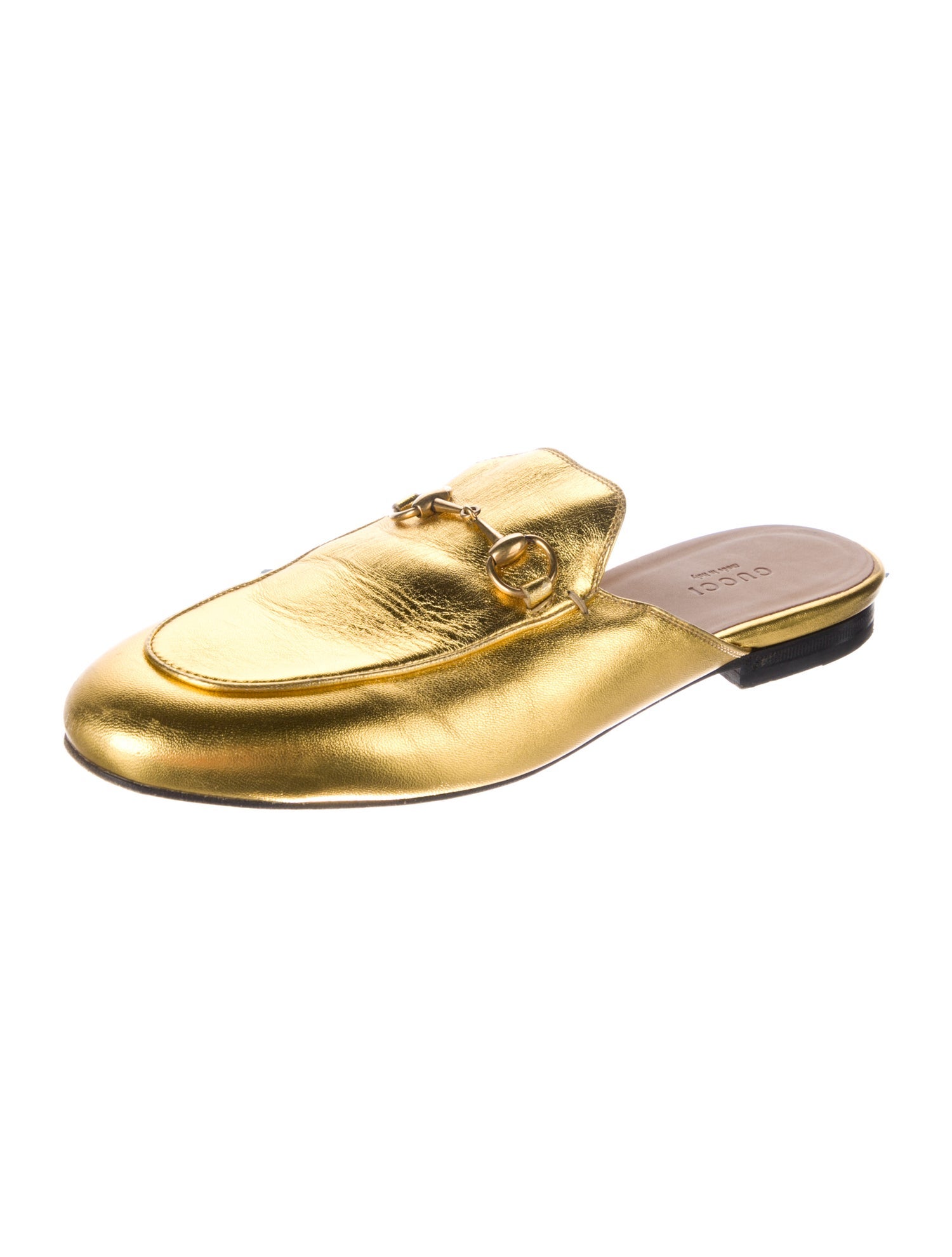 Gucci Horsebit Accent Leather Mules - White Flats, Shoes - GUC1530976 ...