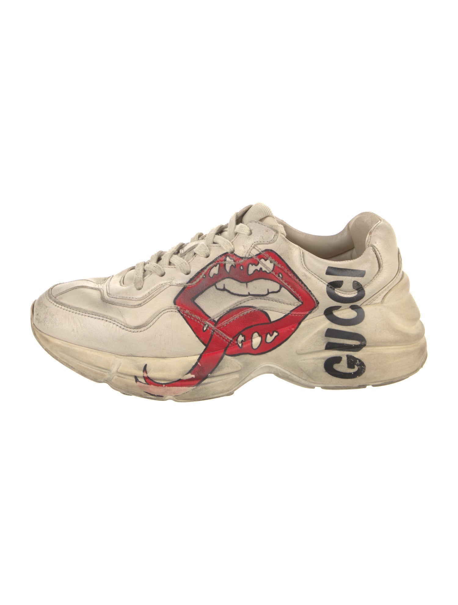 Gucci Leather Graphic Print Chunky Sneakers - Neutrals Sneakers, Shoes ...