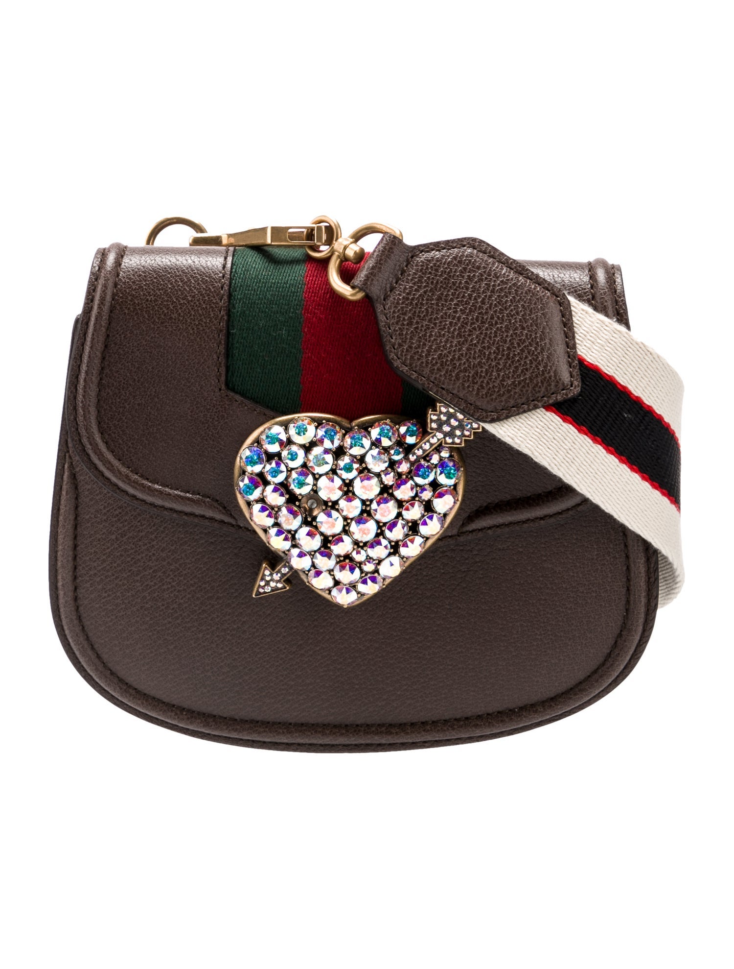 Gucci Web Accent Evening Bag - Brown Crossbody Bags, Handbags ...