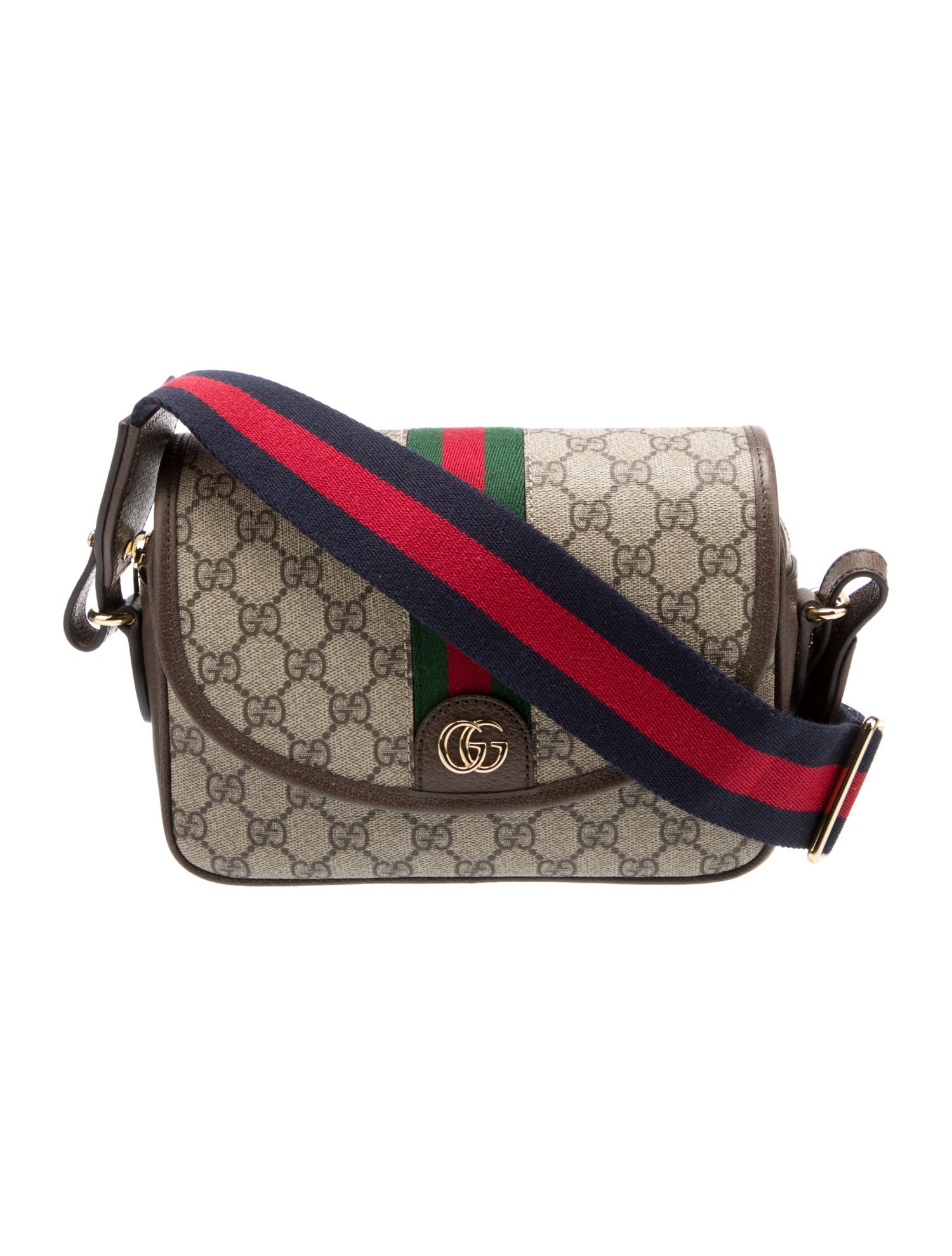 Gucci GG Canvas Medium Lady Web Crossbody Bag - Brown Shoulder Bags ...