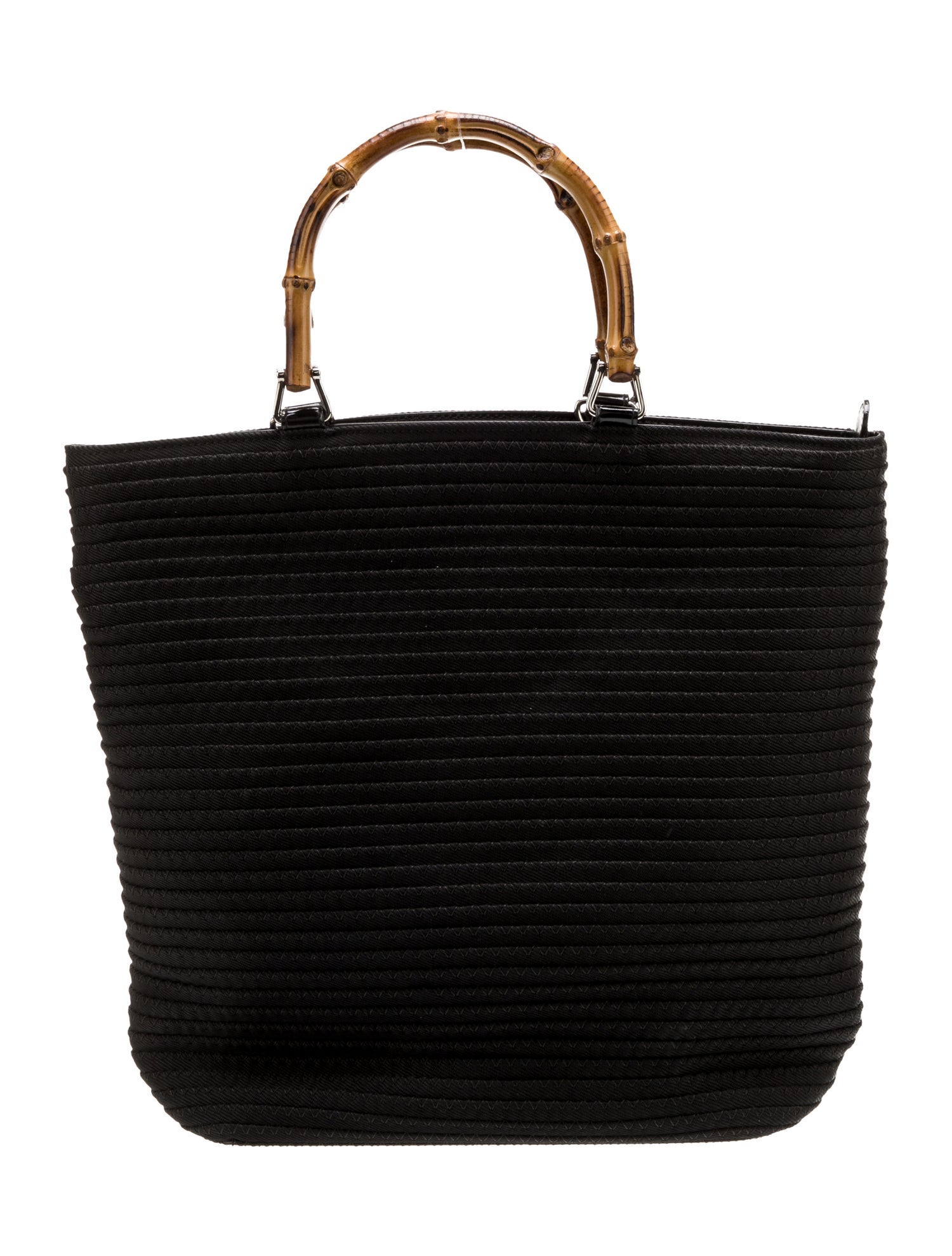 Gucci Bamboo Canvas Tote - Black Handle Bags, Handbags - GUC1595243 ...