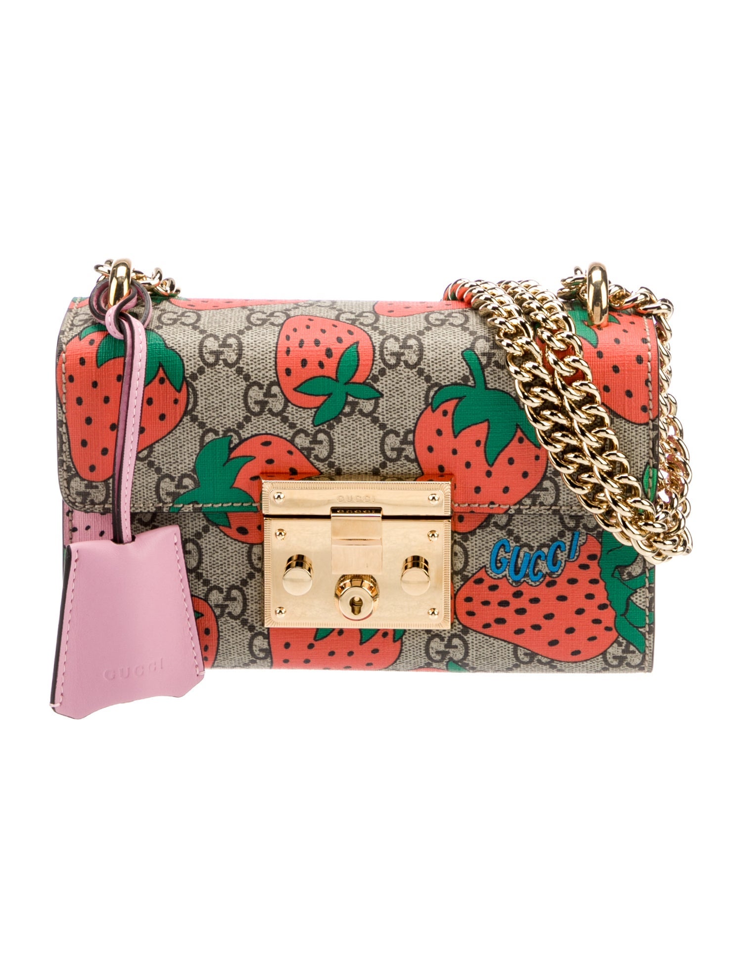 Gucci GG Supreme Berry Small Padlock Shoulder Bag - Neutrals Shoulder ...