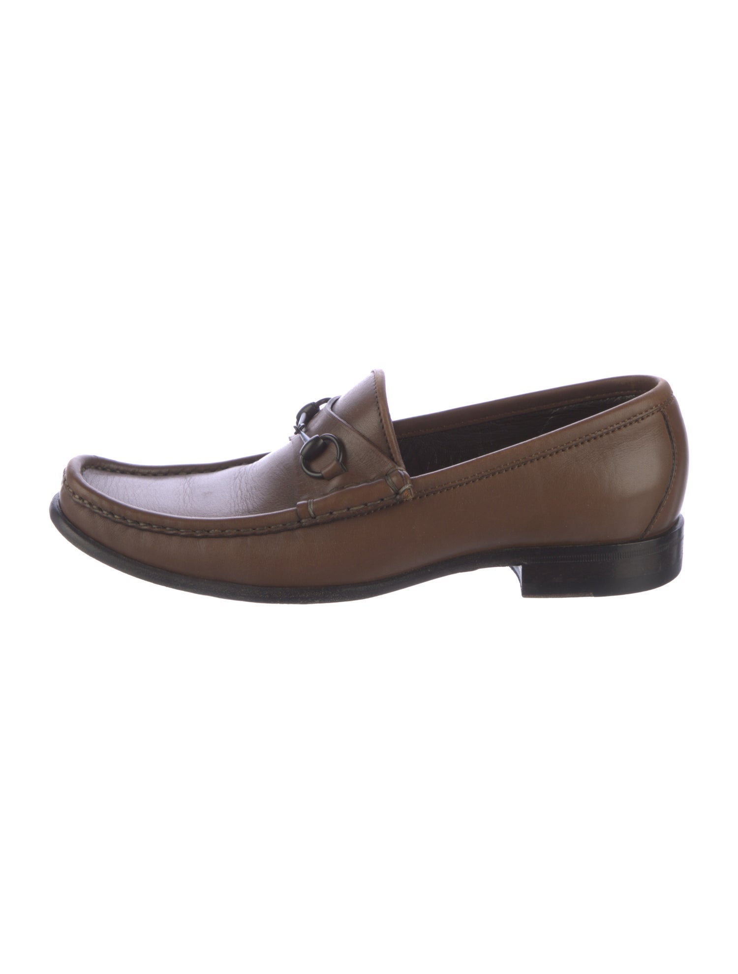 Gucci Horsebit Accent Leather Loafers - Brown Loafers, Shoes ...
