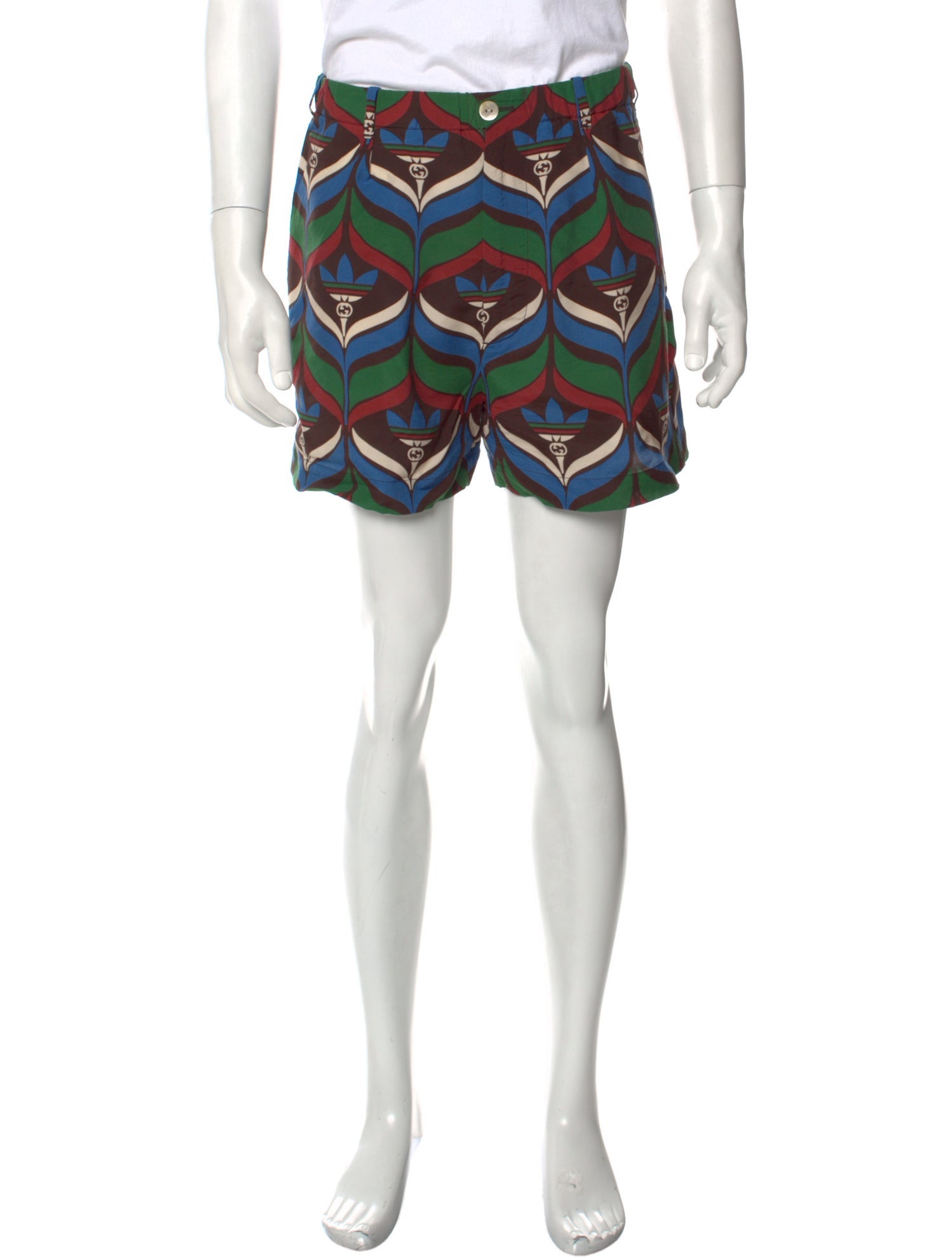 Gucci x Adidas 2022 Bengal Print Swim Trunks - Blue Swimwear, Clothing ...