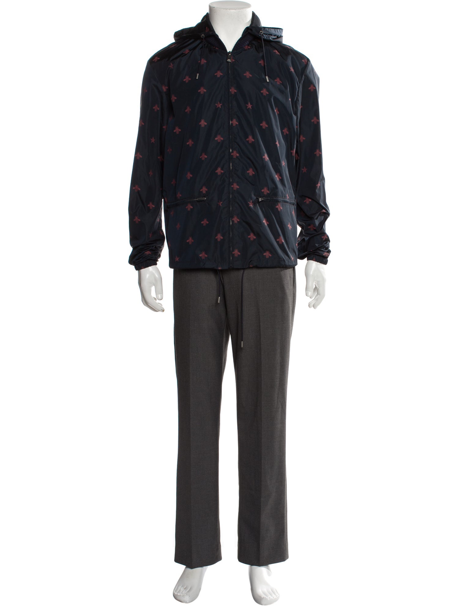 Gucci Nylon Bee Accent Parka - Blue Outerwear, Clothing - GUC1621030 ...