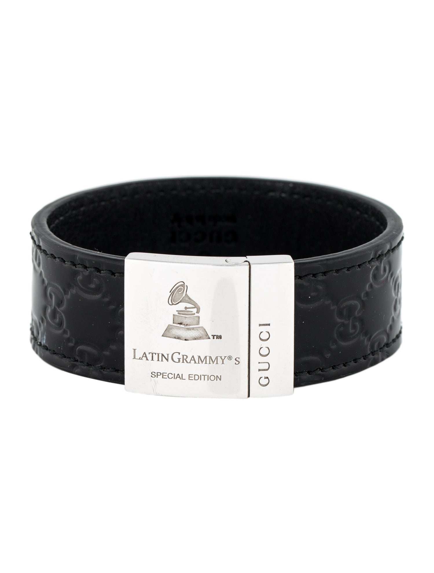 Gucci Leather Embossed Latin Grammy's Special Edition Wrap Bracelet ...