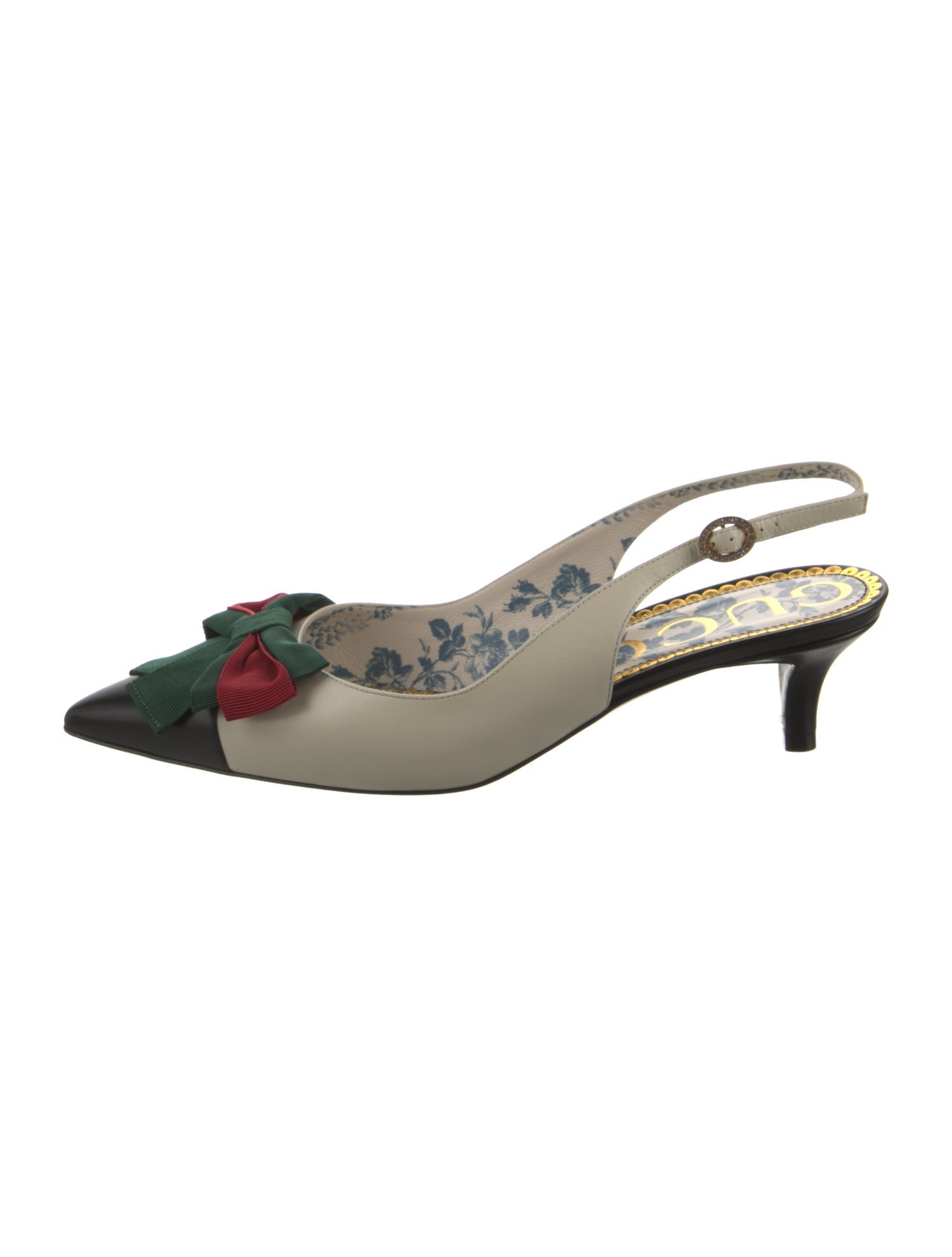 Gucci Leather Colorblock Pattern Slingback Pumps - Neutrals Pumps ...