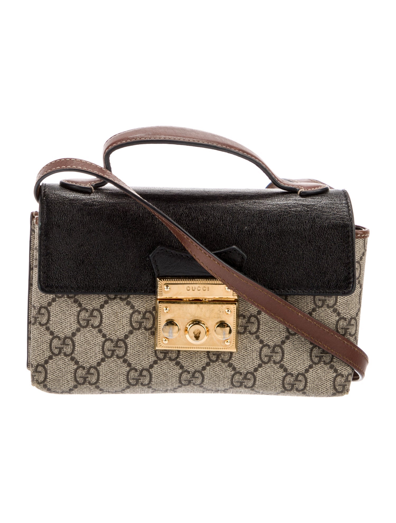 Gucci GG Supreme Padlock - Brown Handle Bags, Handbags - GUC1629888 ...