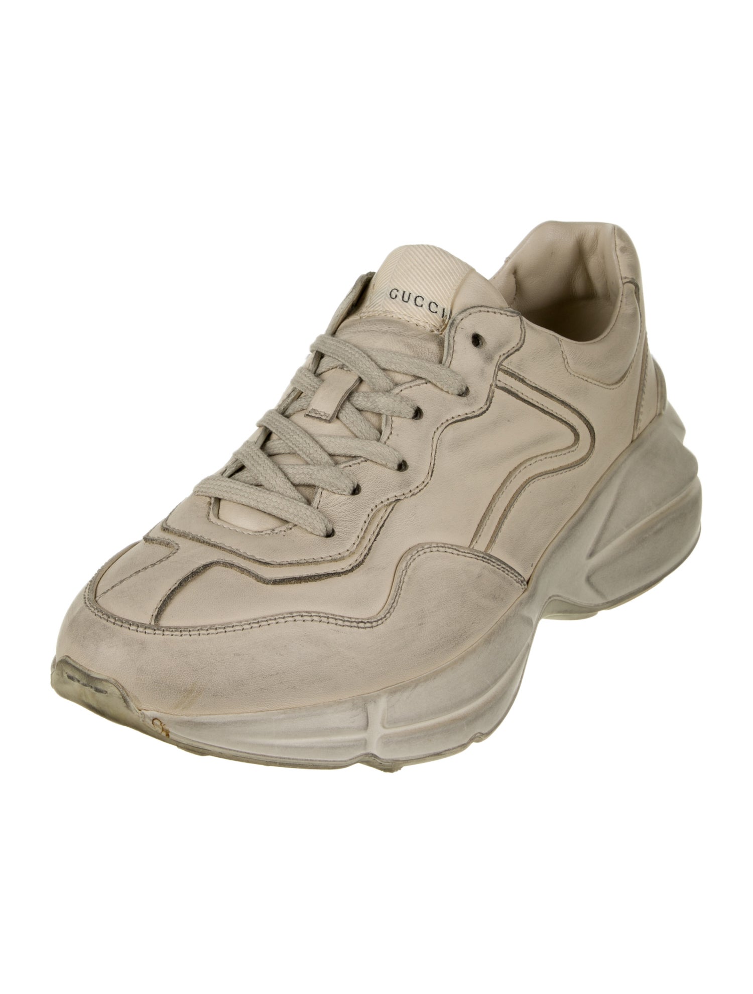 Gucci Web Accent Leather Chunky Sneakers - Neutrals Sneakers, Shoes ...