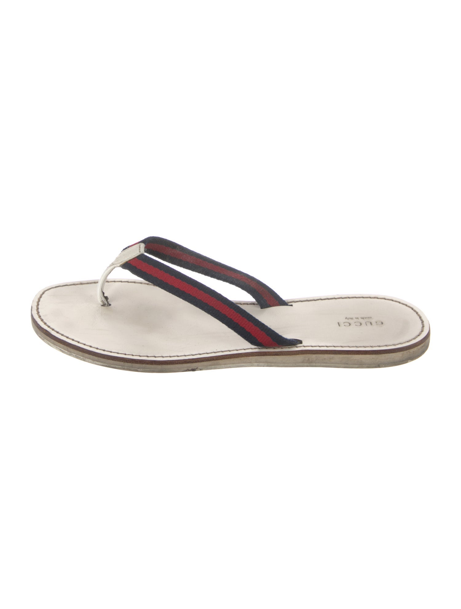 Gucci Web Accent Canvas Flip Flops - Blue Sandals, Shoes - GUC1645830 ...