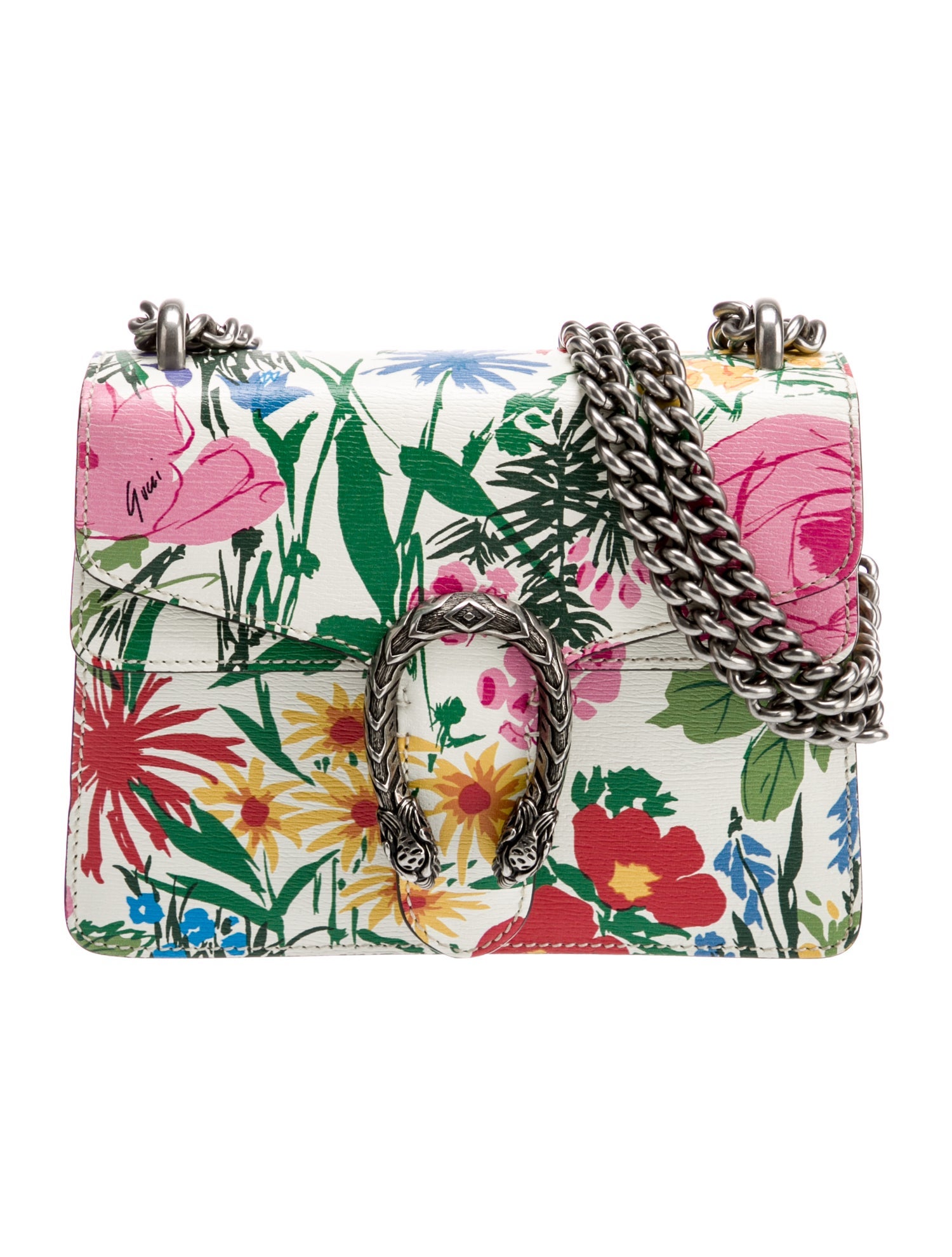 Gucci x George Kenneth Scott Leather Dionysus Mini - White Shoulder ...