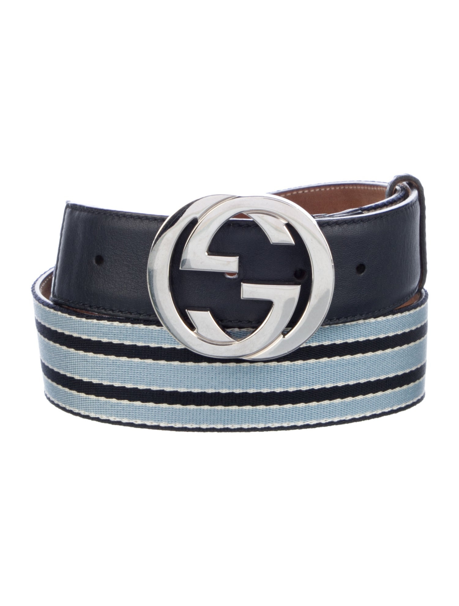 Gucci Interlocking G Logo Canvas Waist Belt - Blue Belts, Accessories ...