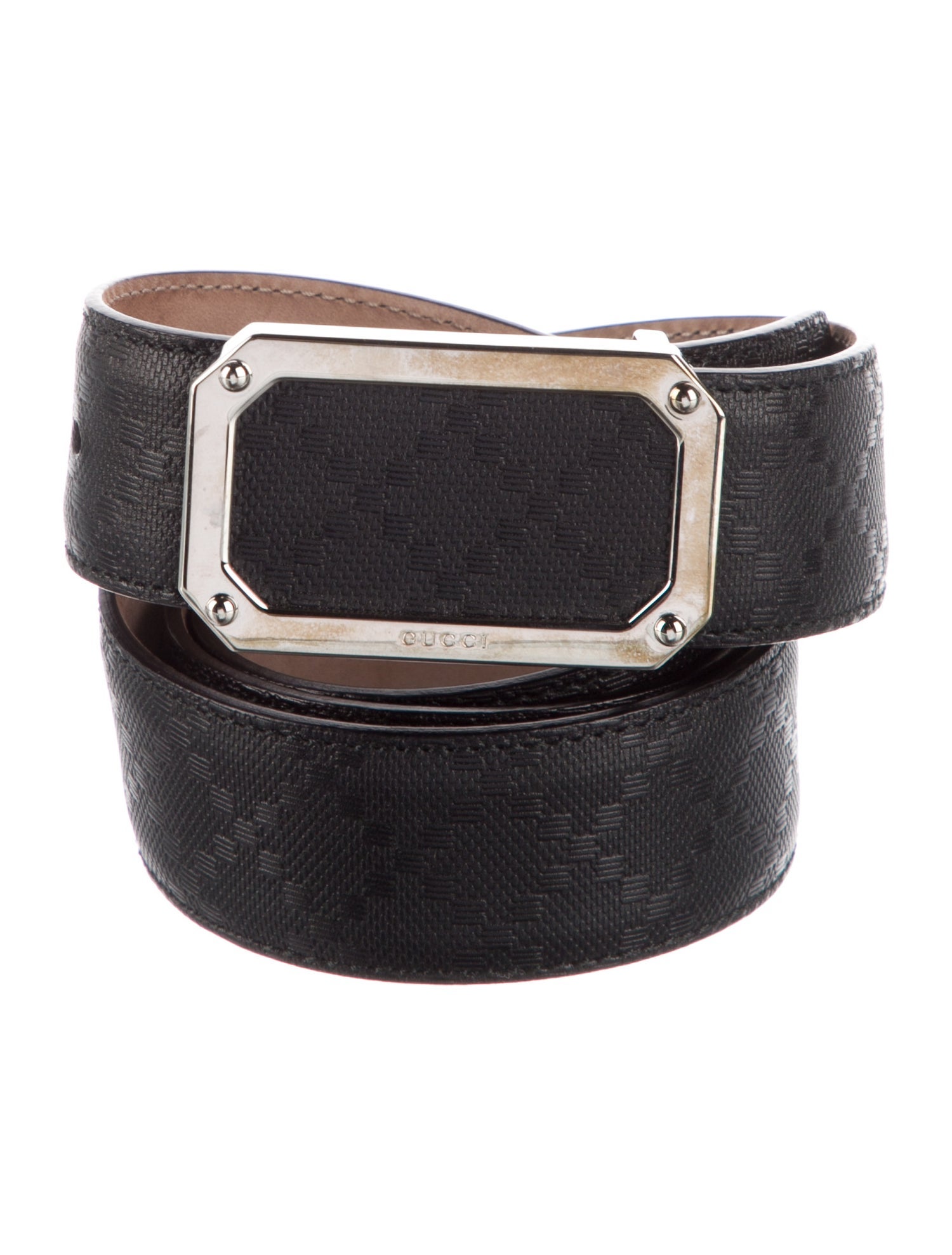 Gucci Diamante Print Leather Waist Belt - Black Belts, Accessories ...